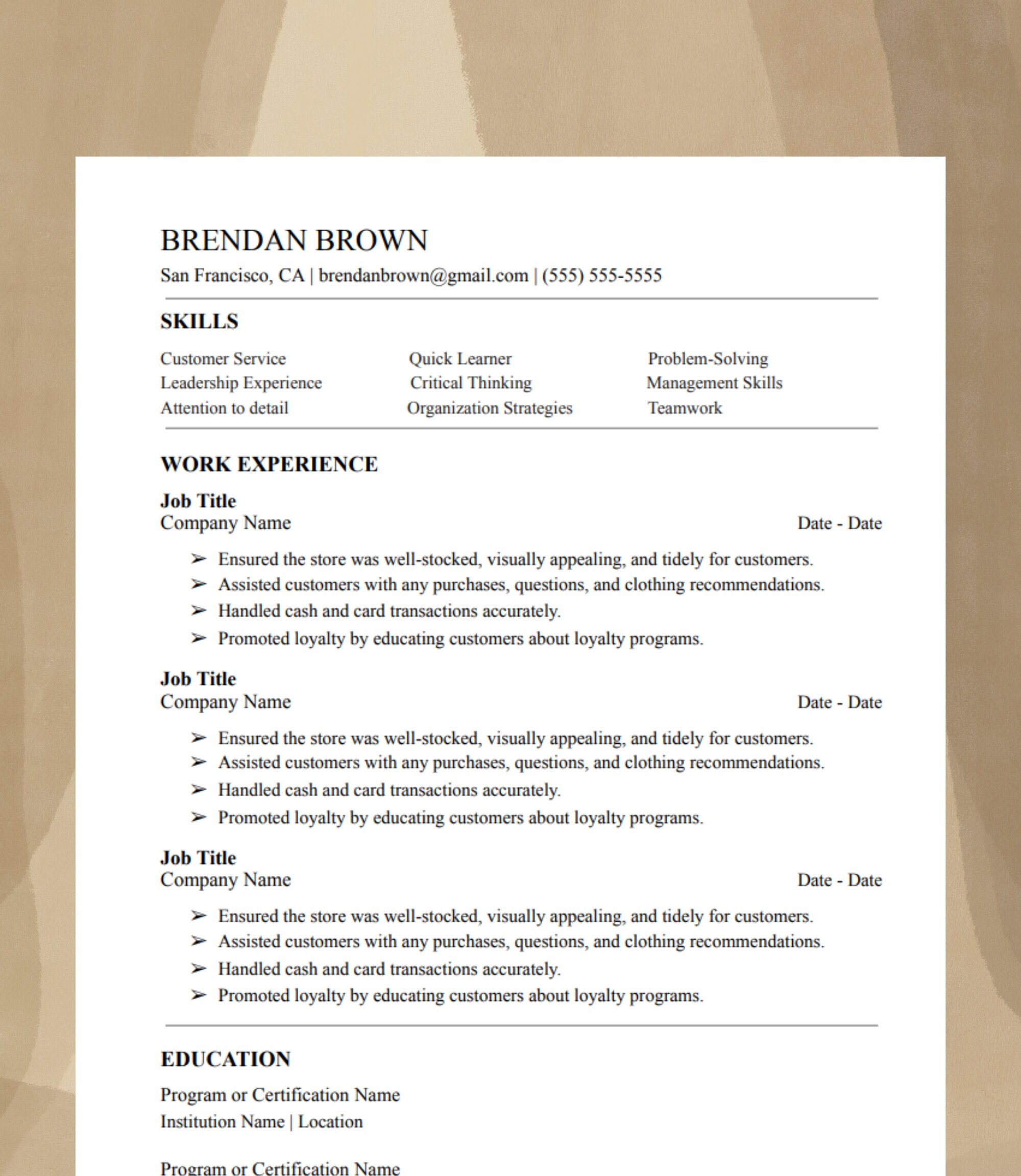 2023 Simple Clean Resume CV Template CV Template for Students Instant ...
