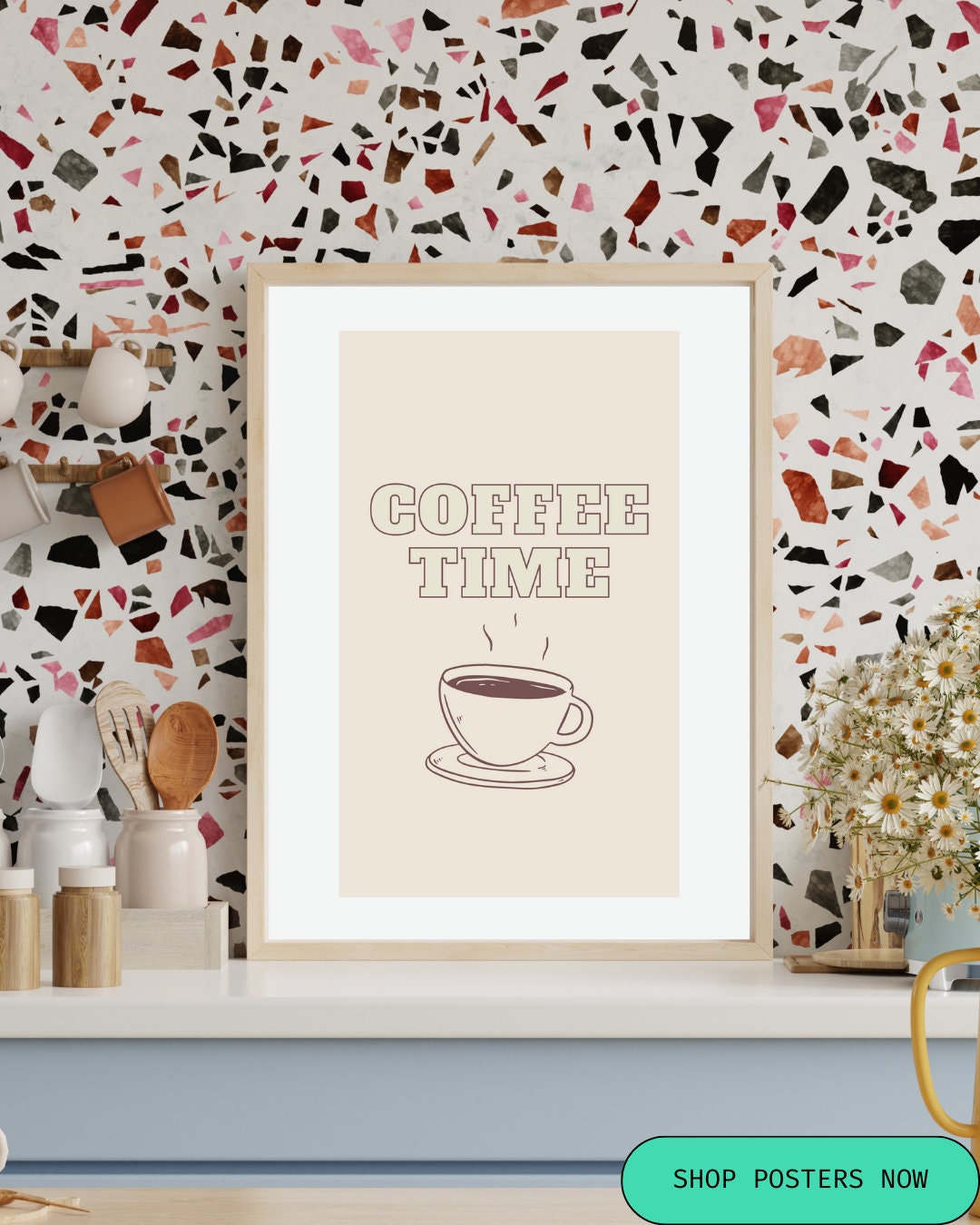 Coffee Station Poster, Printable, Modern Wall Art, Kitchen Wall Art ...