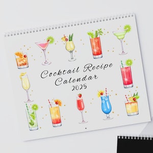 Cocktail Wall Calendar 2025, Drink Recipe Calendar, Alcohol Lover Gift ...