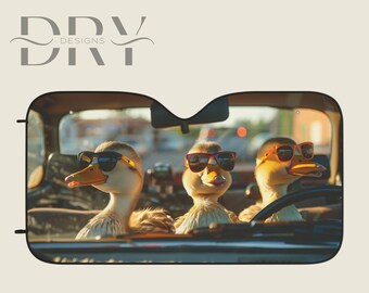 Cool Ducks Car Sun Shade, Windscreen UV Protection, Funny Auto ...