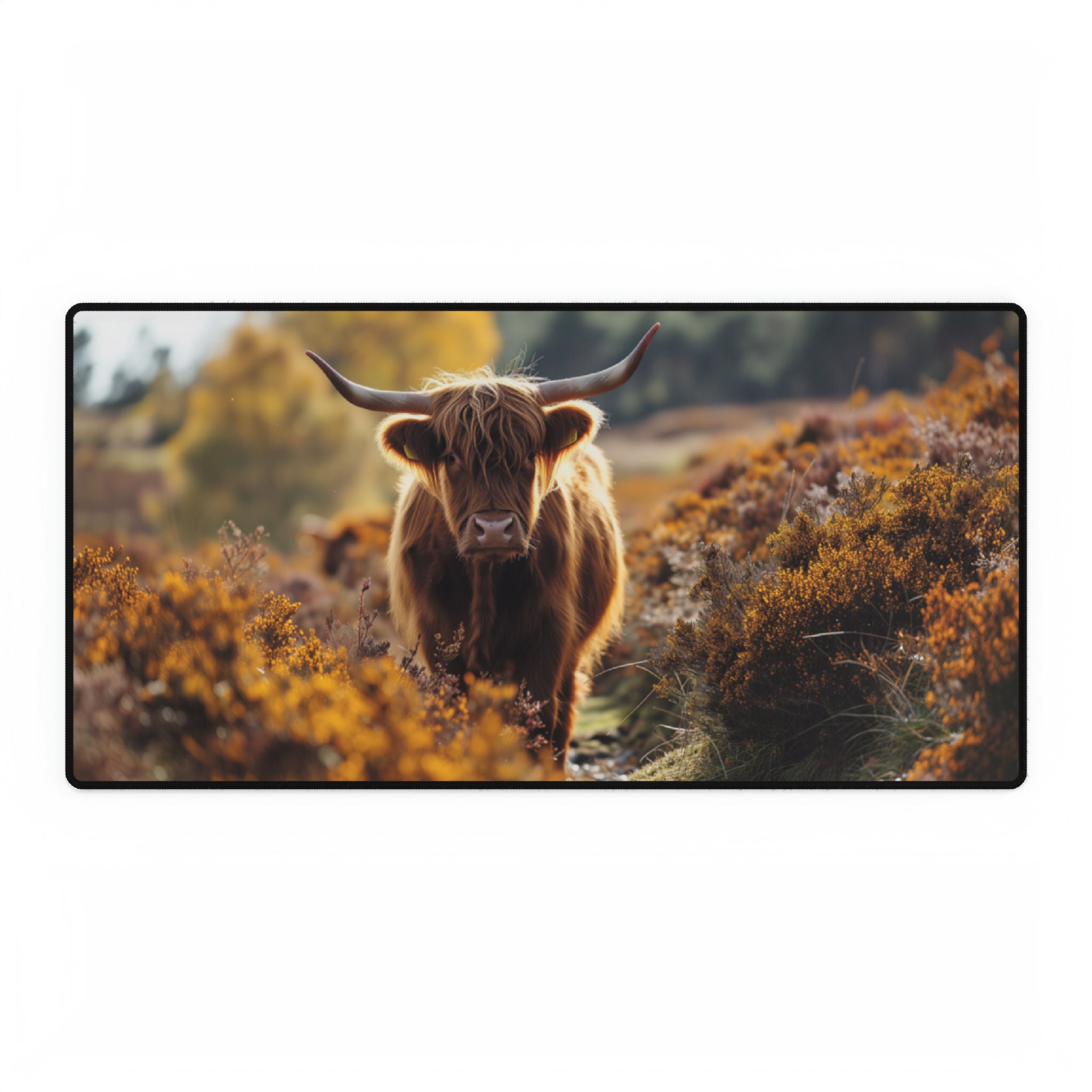Highland Cow Desk Mat, Cottagecore Calf Gaming Mouse Pad, Aesthetic ...
