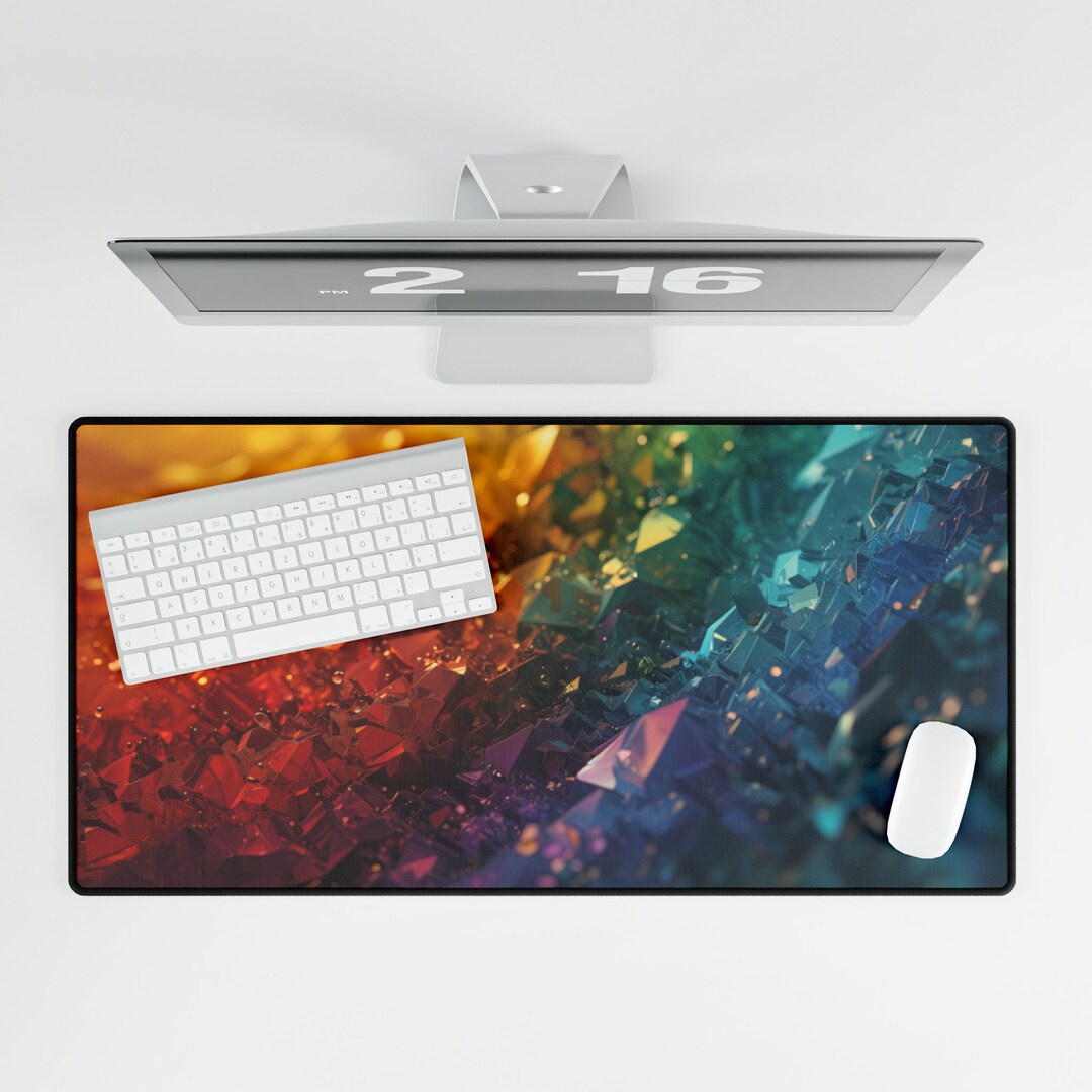 Abstract RGB Glass Shard Desk Mat: Sci-fi Gaming Decor - Etsy