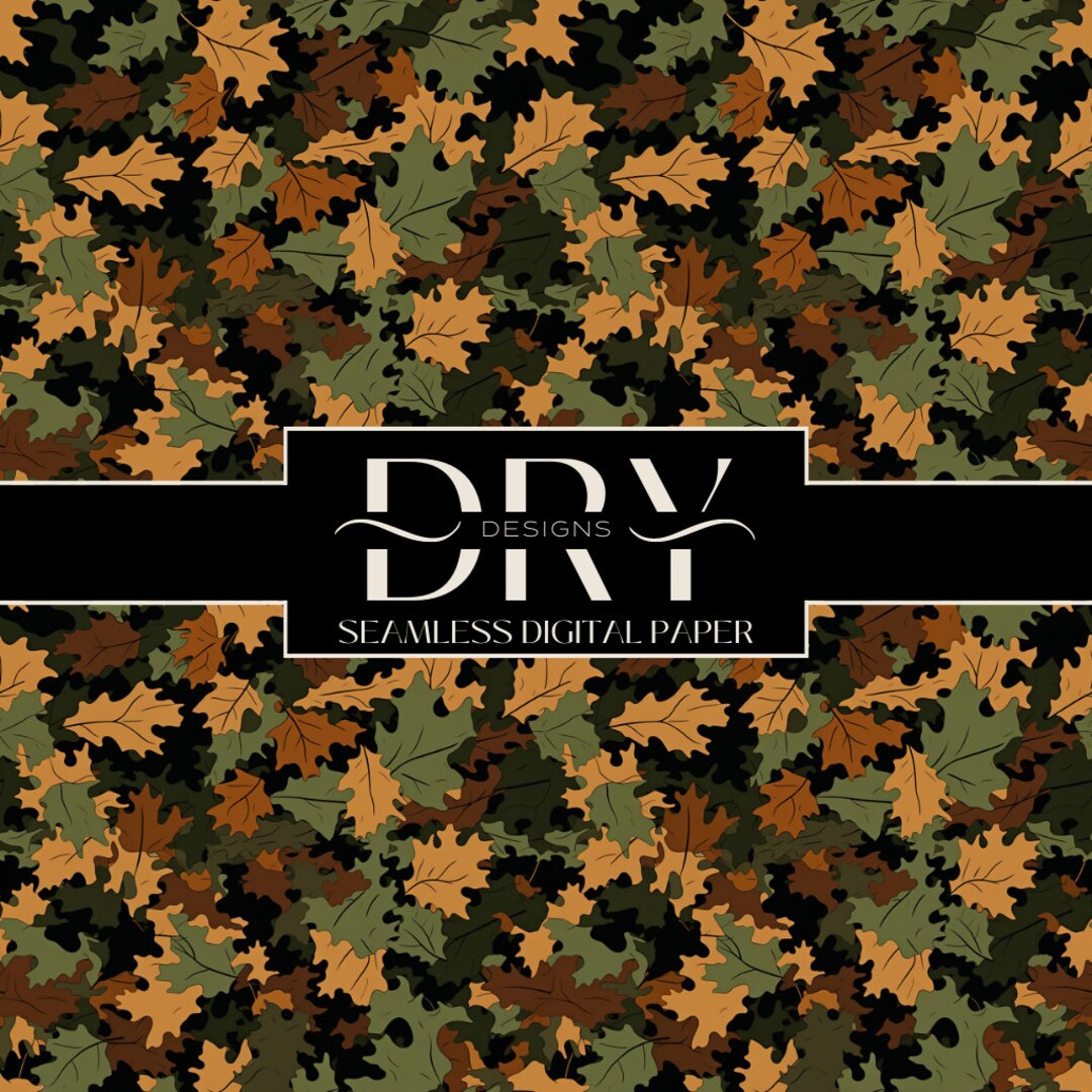 Fall Leaves Camo Seamless Digital Paper: Craft & Sublimation (instant ...
