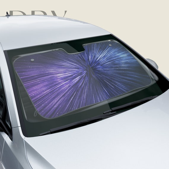 Cool Hyperspace Car Sun Shade Windscreen UV protection Funny Auto Windshield Visor Funny Car Gift for RV Sedan SUV Truck Space Rocket