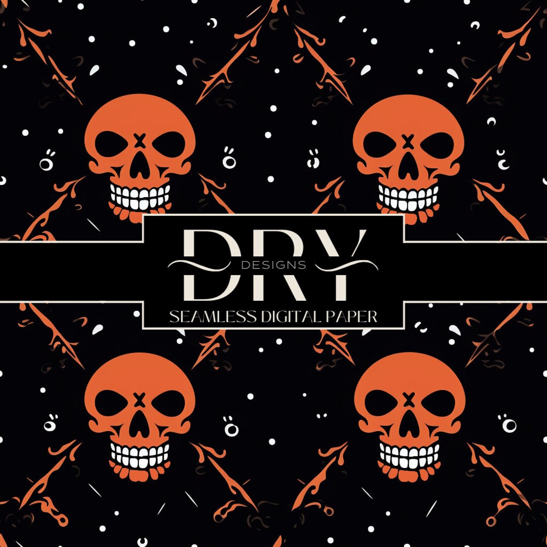 Skull & Crossbones SEAMLESS File, Craft Digital Paper, Instant Download ...