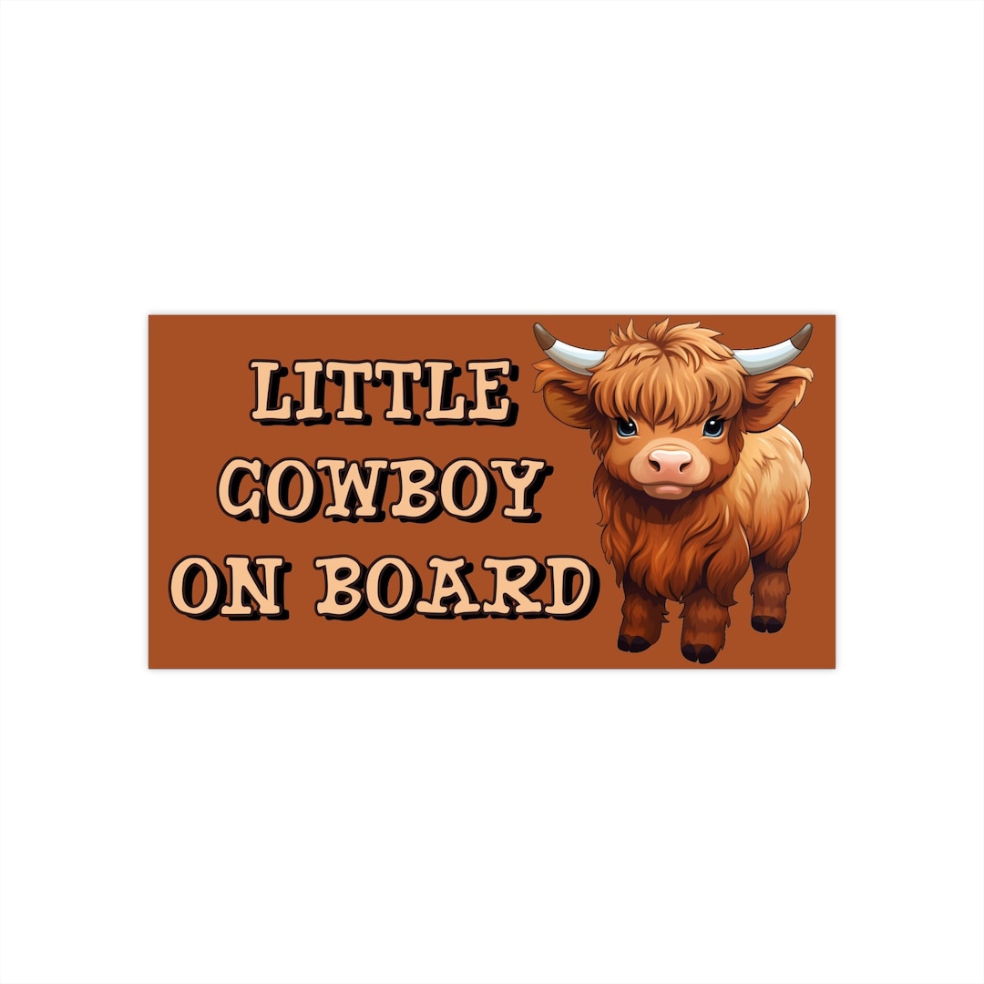 Little Cowboy Highland Cow Bumper Sticker - Baby Boy Gift - Etsy