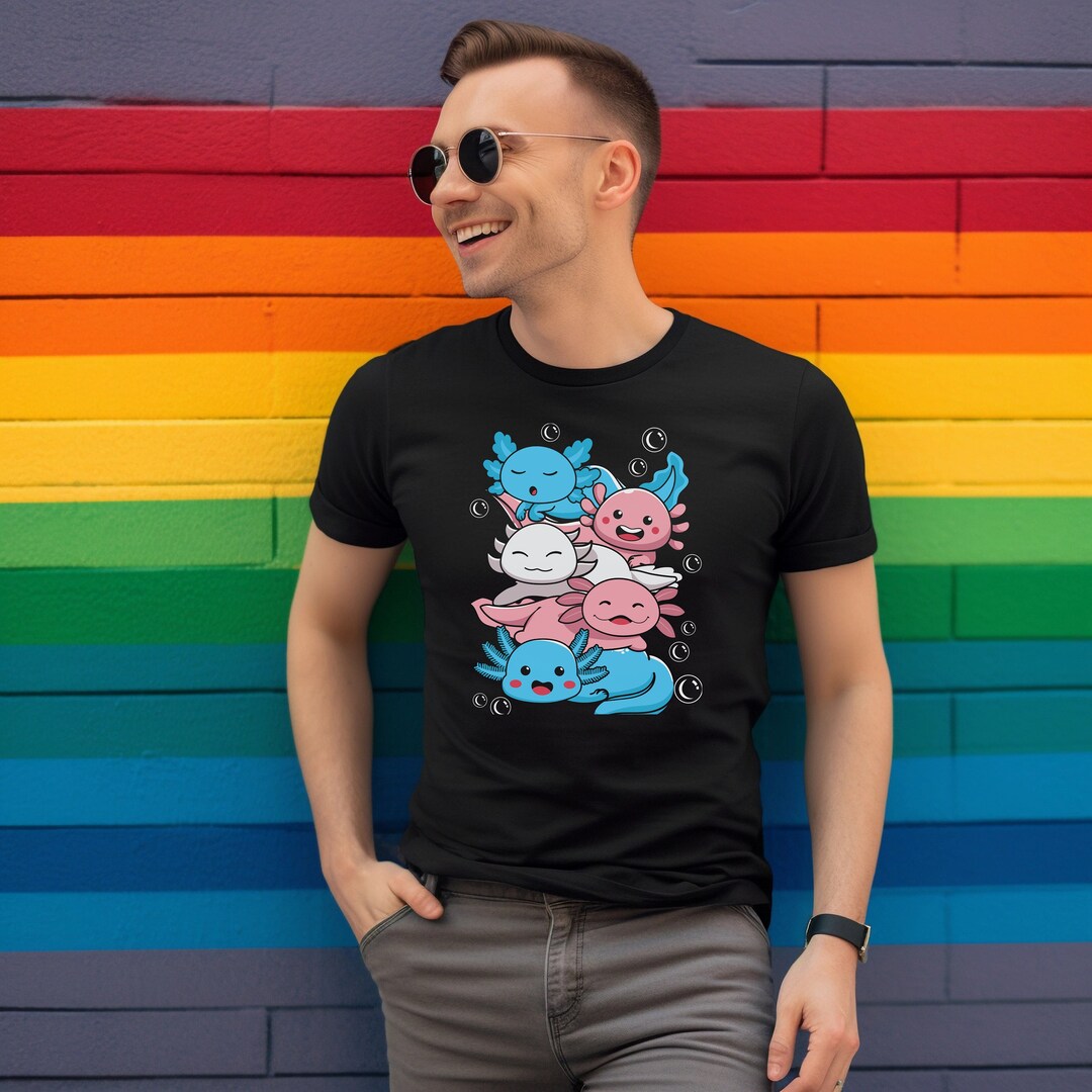 Trans Flag Axolotls, Pride Month Gift, LGBT Transgender Equal Rights ...
