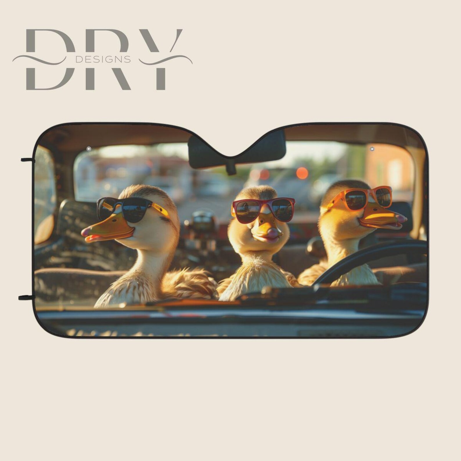 Cool Ducks Car Sun Shade, Windscreen UV Protection, Funny Auto ...