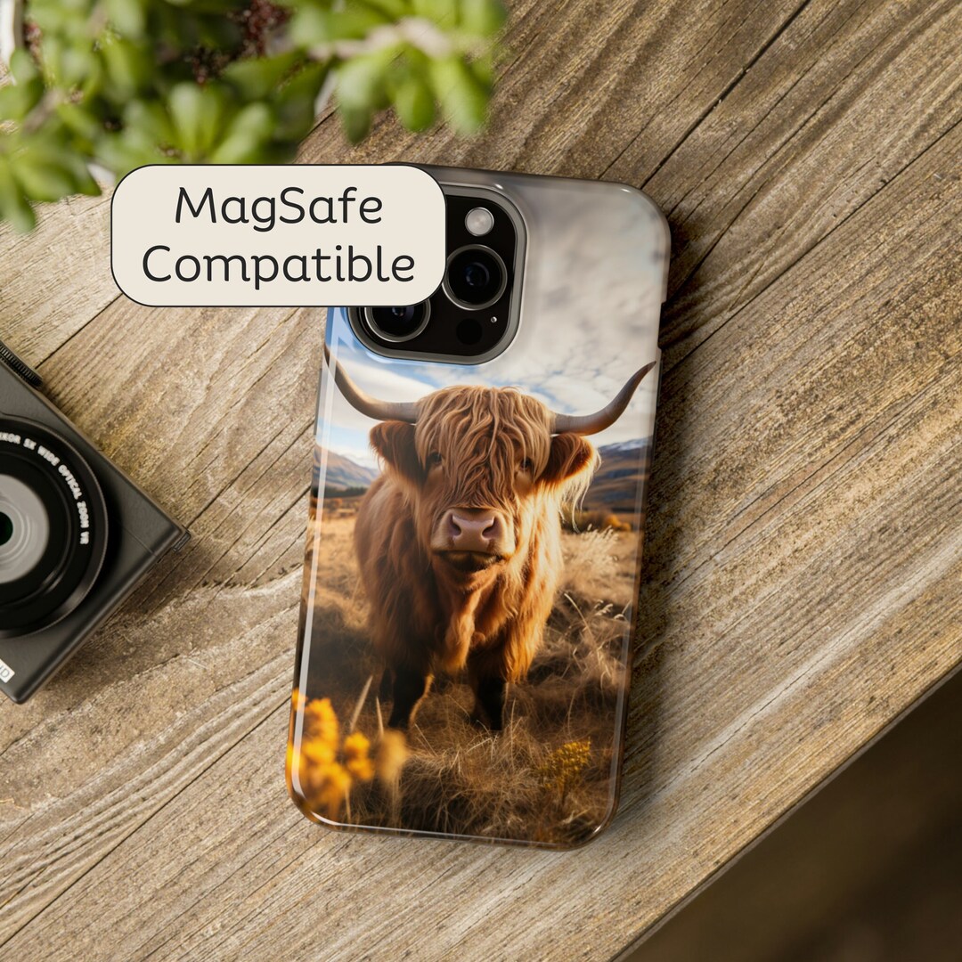 Cute Highland Cow Tough Magsafe Phone Case, Farm Gift, Retro, Vintage ...