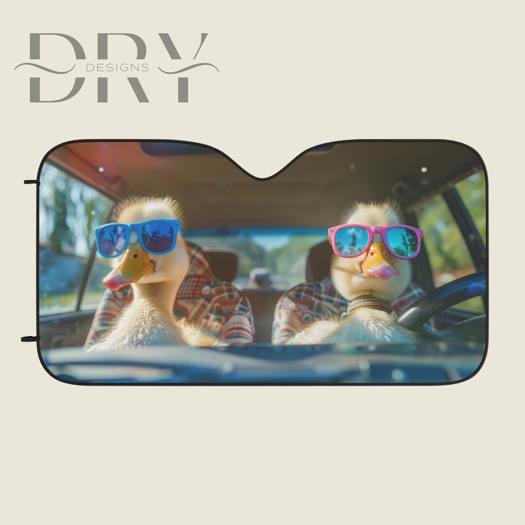 Cool Ducks Car Sun Shade, Windscreen UV Protection, Funny Auto ...