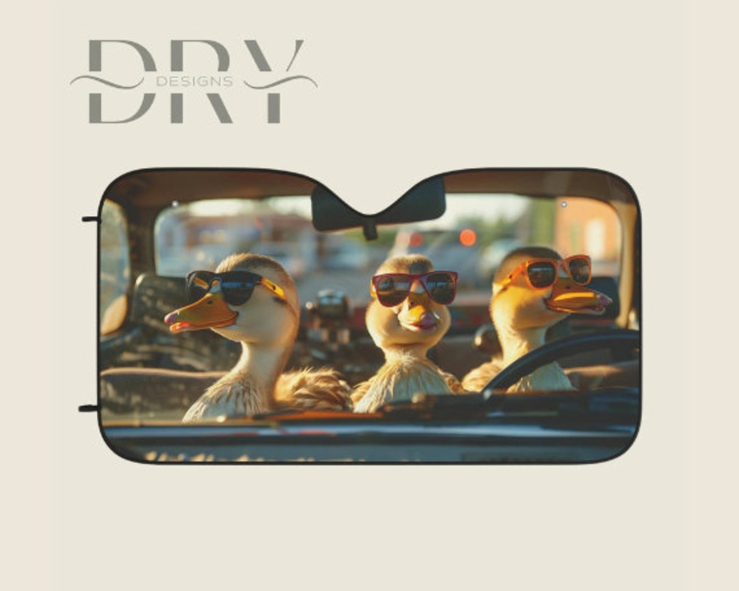 Cool Ducks Car Sun Shade, Windscreen UV Protection, Funny Auto ...