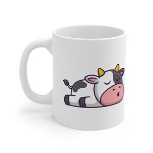 Funny Cow Mug, Cute Mooning or Moooning Cowfee Cup, 11oz Coffee or Tea ...