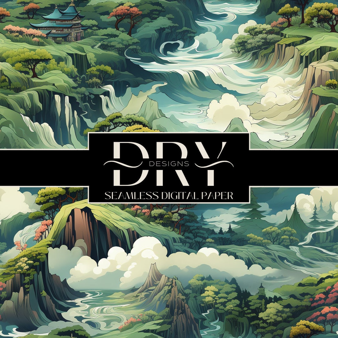 Anime Style SEAMLESS Craft Digital Paper, Instant Download, Sublimation ...