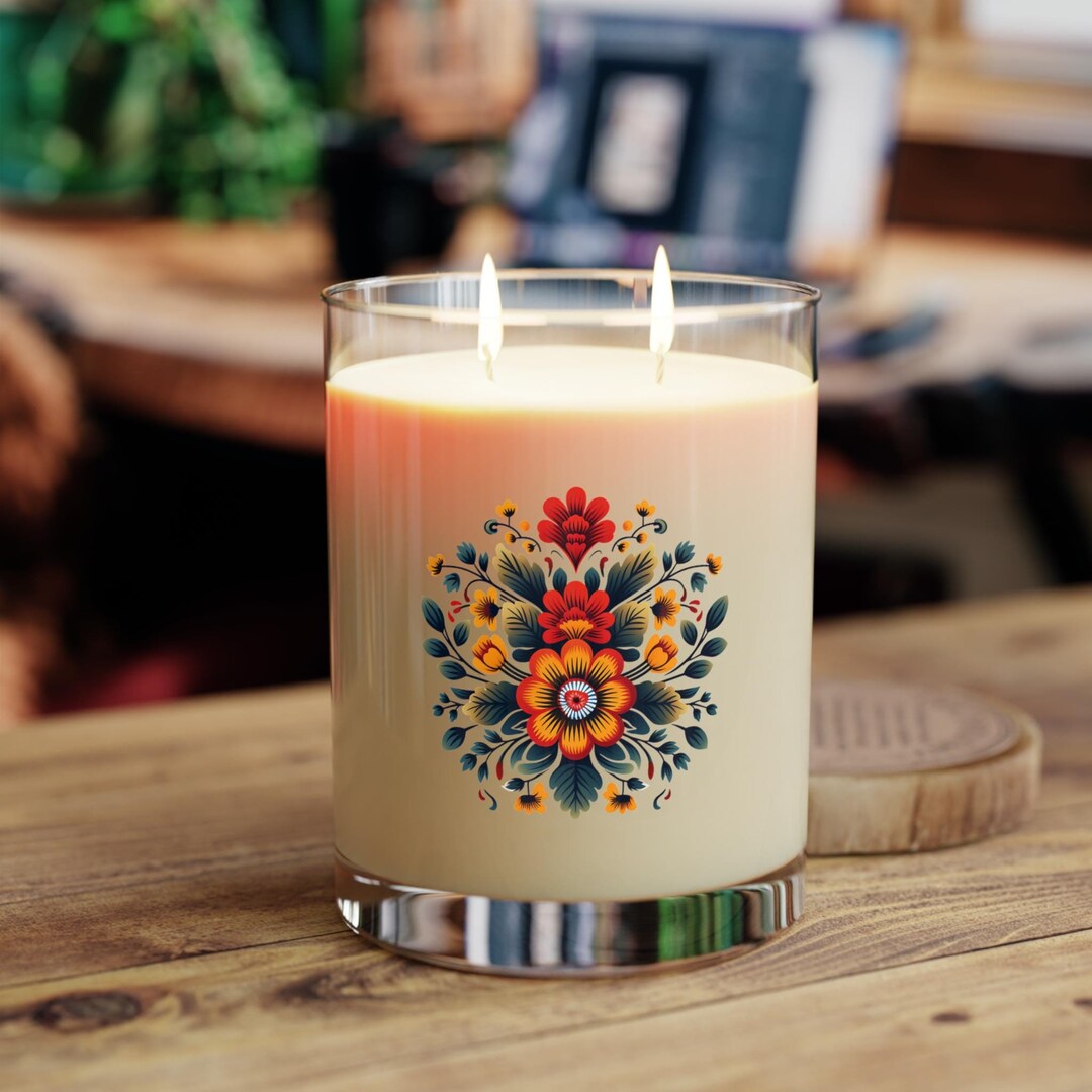 Mexican Floral Scented Candle, Mexico Decor, Mexican Flowers, Vintage ...