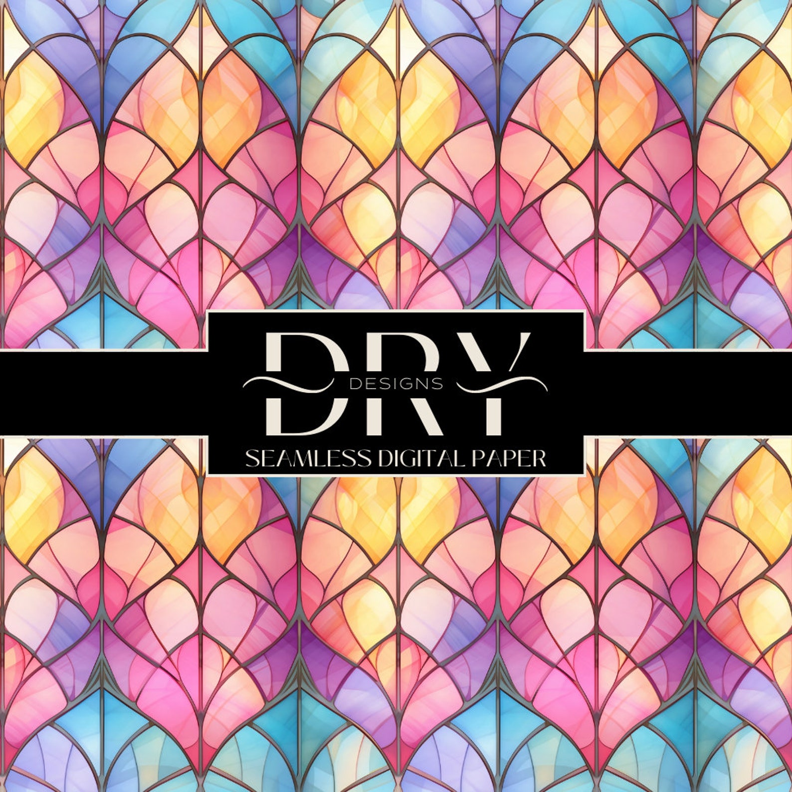 Cute Pastel Stained Glass Heart Pattern SEAMLESS Craft - Etsy