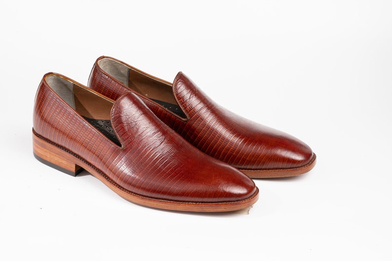 Wholecut Loafer Slip on Exotic Collection Fish Pattern Leather Loafer ...