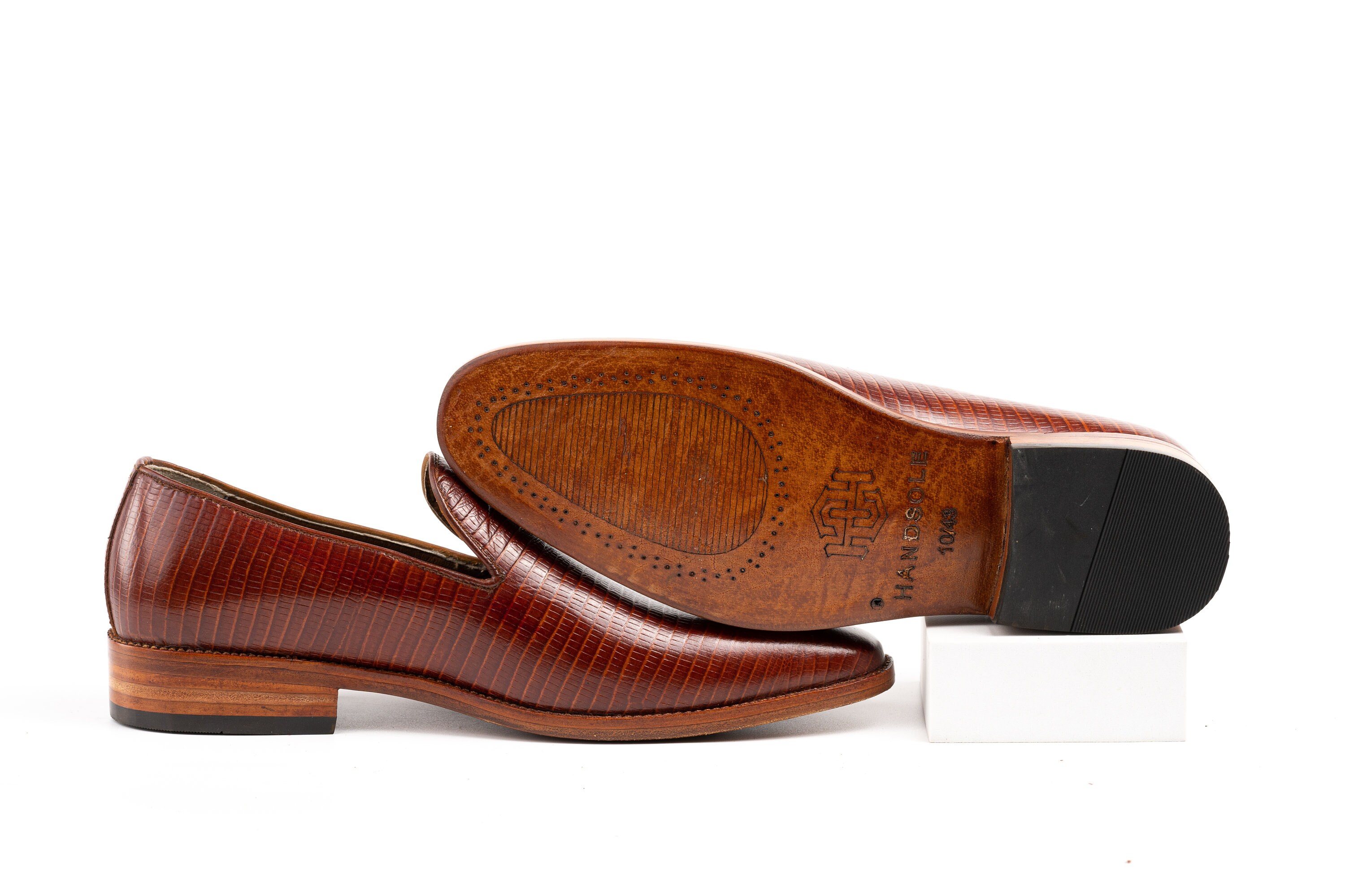 Wholecut Loafer Slip on Exotic Collection Fish Pattern Leather Loafer ...