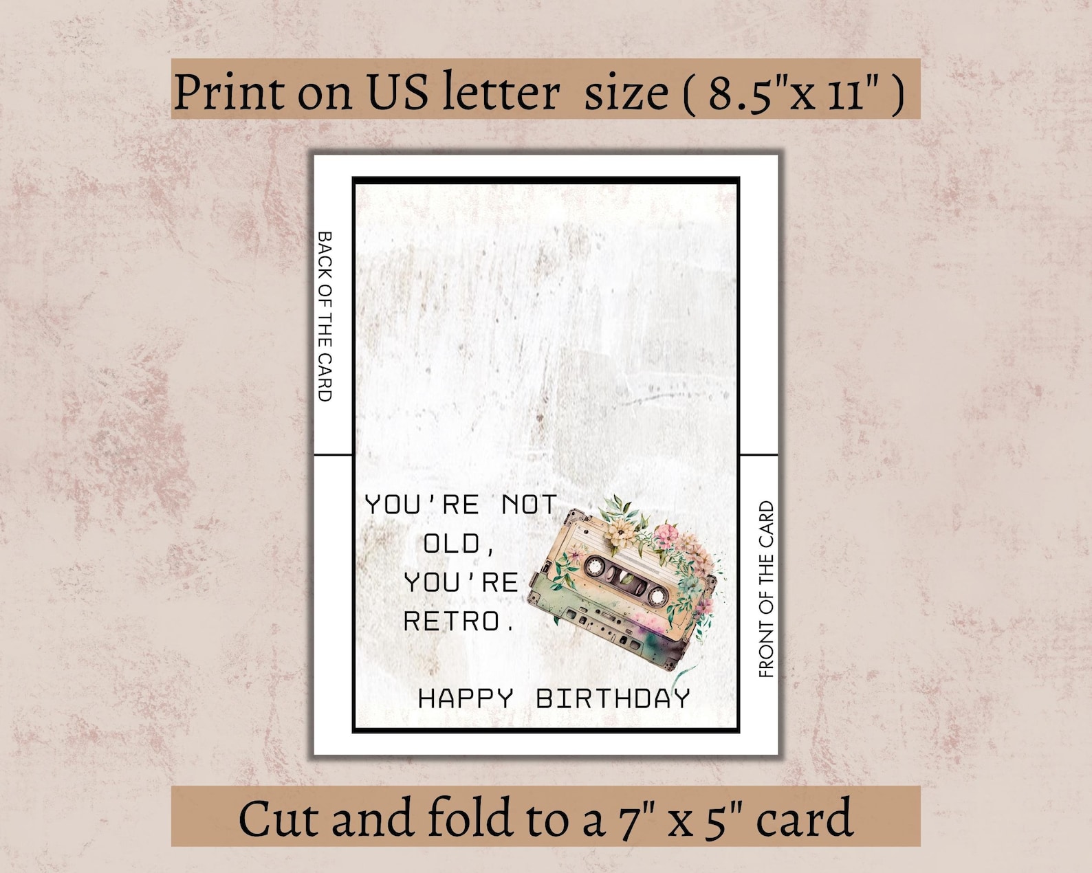 Retro Birthday Card Funny Birthday Card Printable Birthday Card Digital ...
