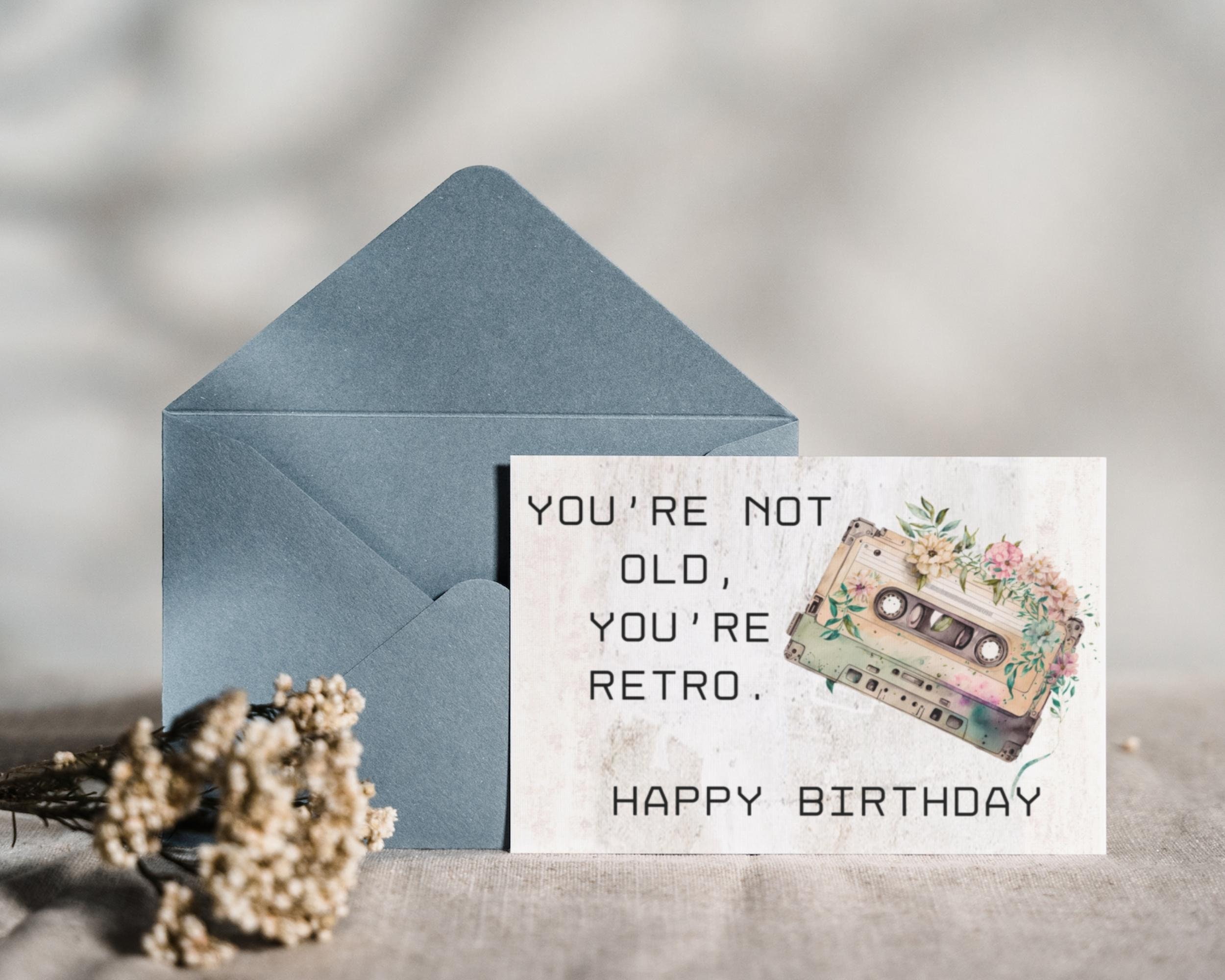 Retro Birthday Card Funny Birthday Card Printable Birthday Card Digital ...