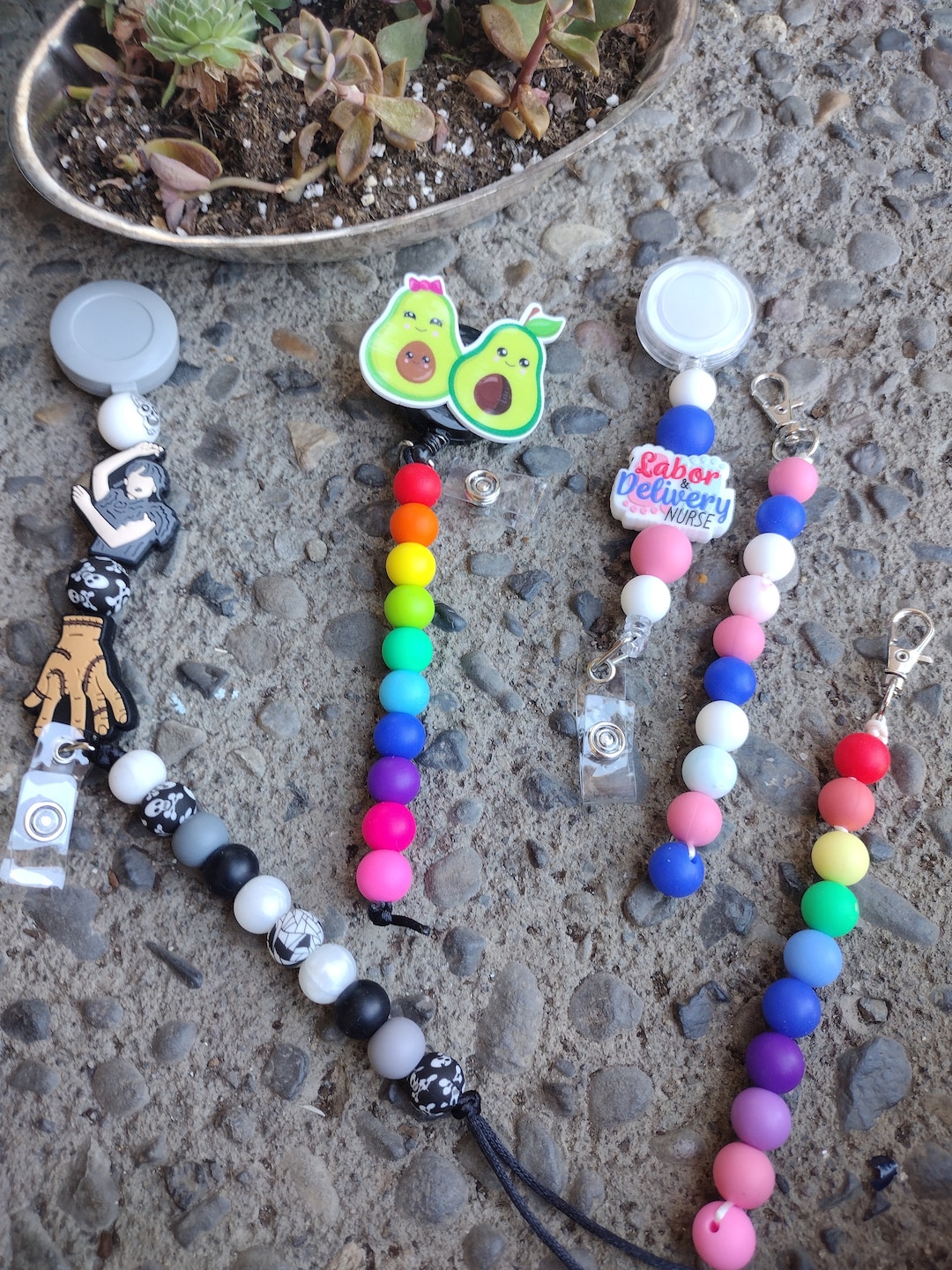 Beaded Badge Reels With Dilation Beads, Badge Reels for Nurses, Labor ...