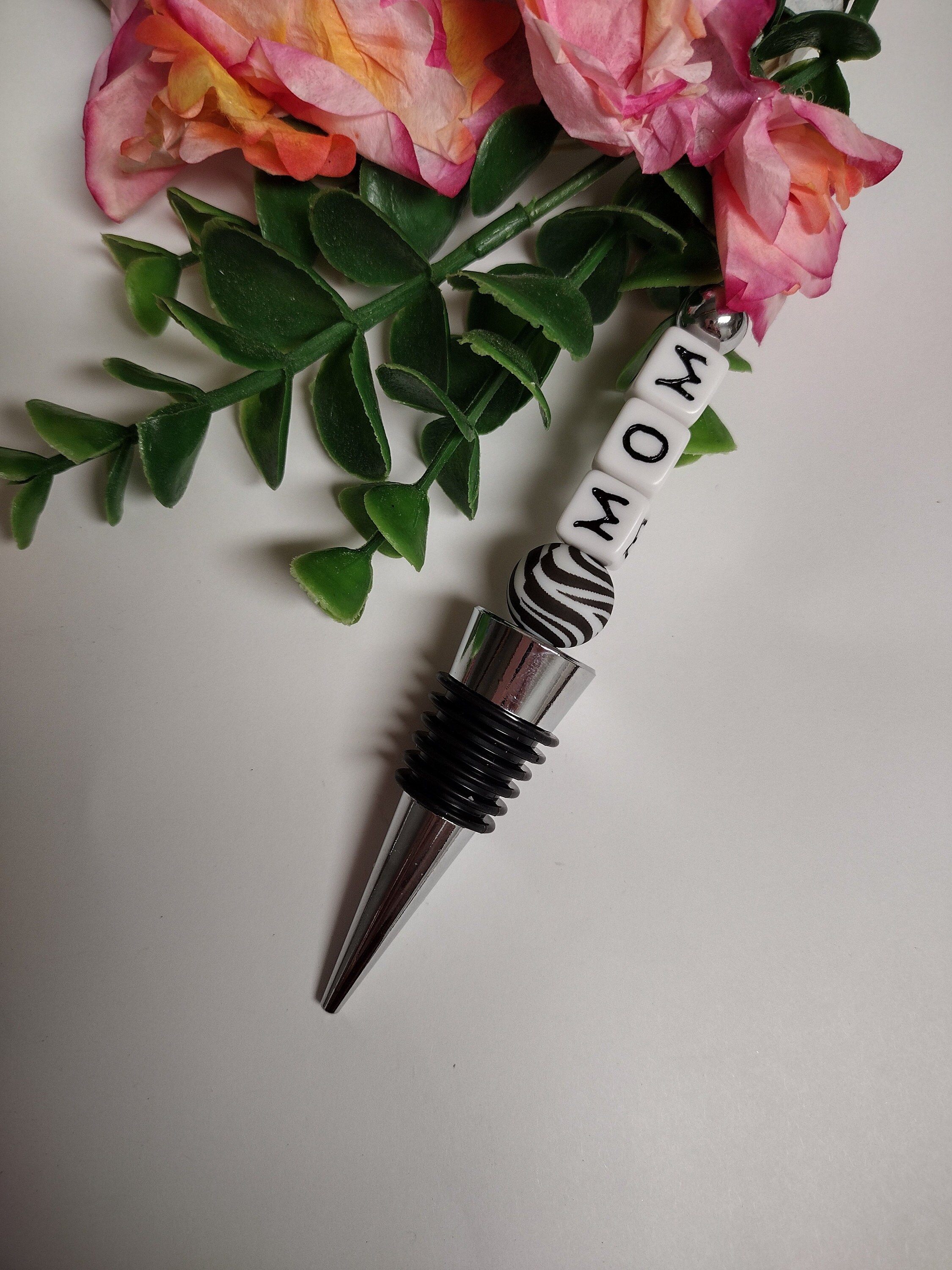 Beaded Metal Wine Bottle Stopper, for Birthday Gift, Holiday Gift Idea ...