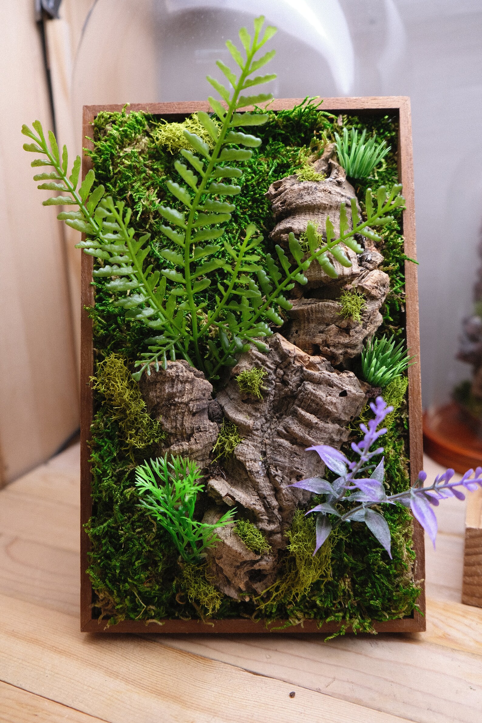 Wildflower Art Handmade Home Decor Moss Art Wall Real Moss Succulent ...