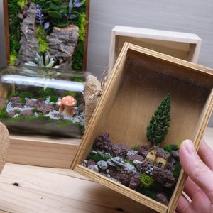 Miniature Cottage House, Terrarium Decor, Pre-assembled Kit, Moss ...
