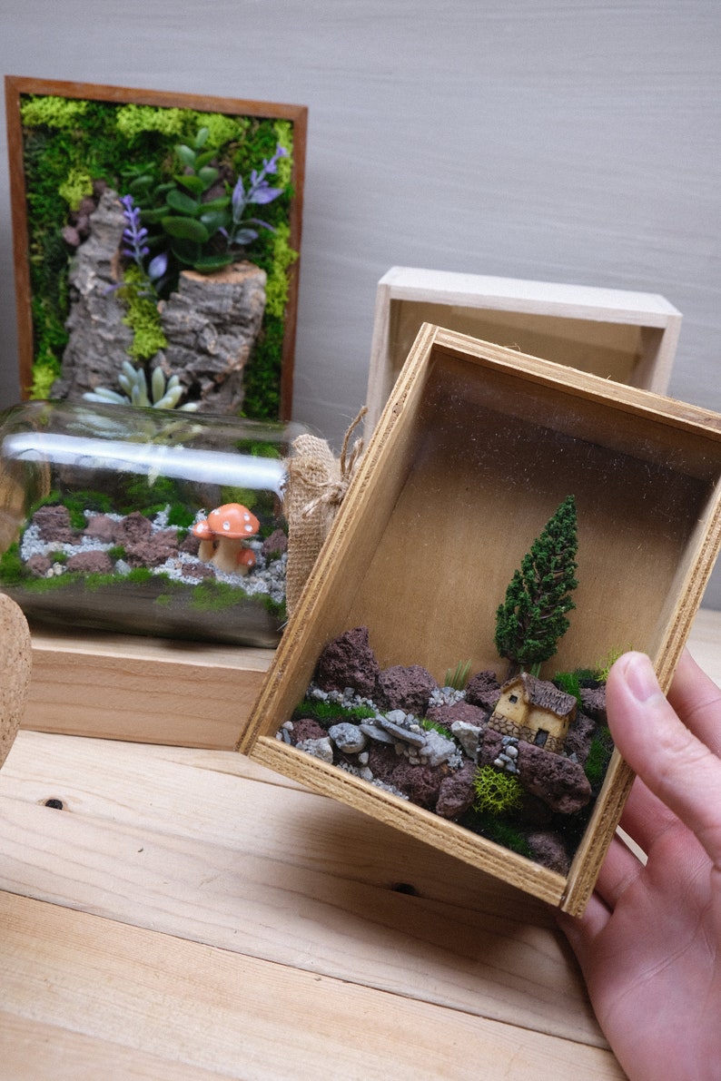Miniature Cottage House Terrarium Decor Pre-assembled Kit - Etsy