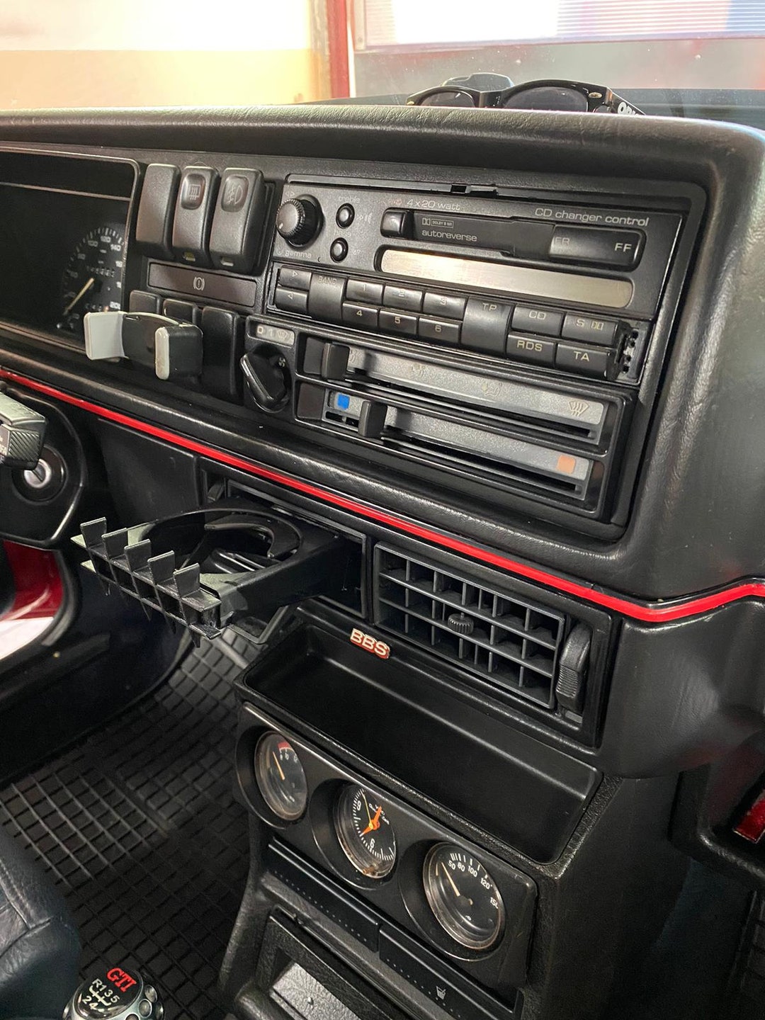 VW Gauge Pod VW 2-Hole DIN Radio Gauge Pod / Display Holder For Center ...