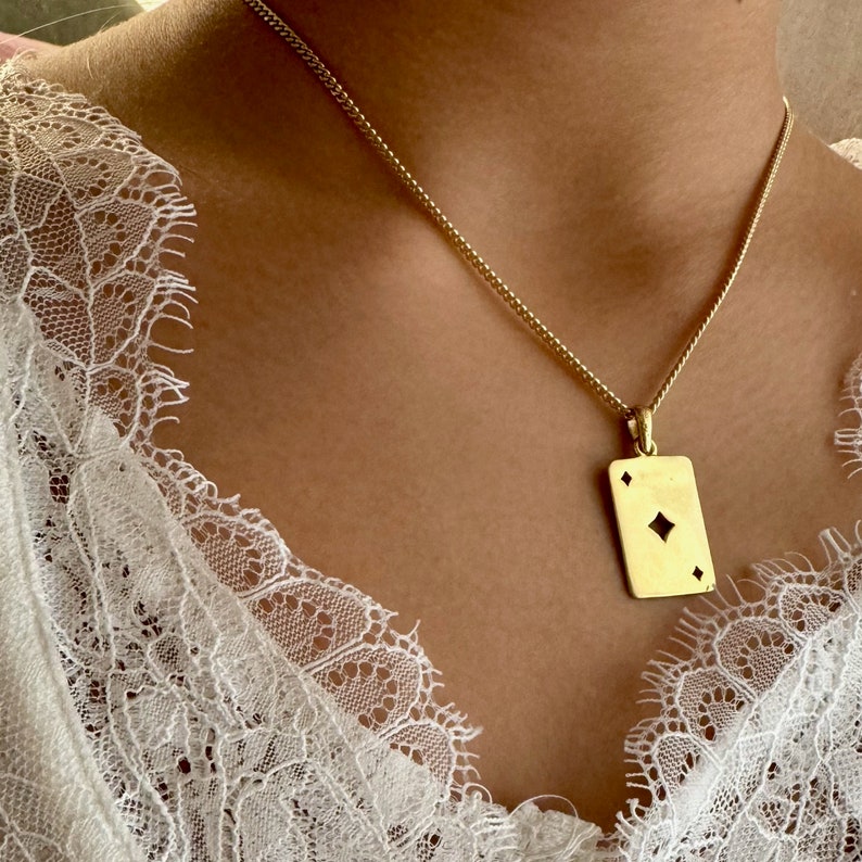 Sterling Silver Playing Card Suit Necklace: Spades, Hearts, Clubs ...