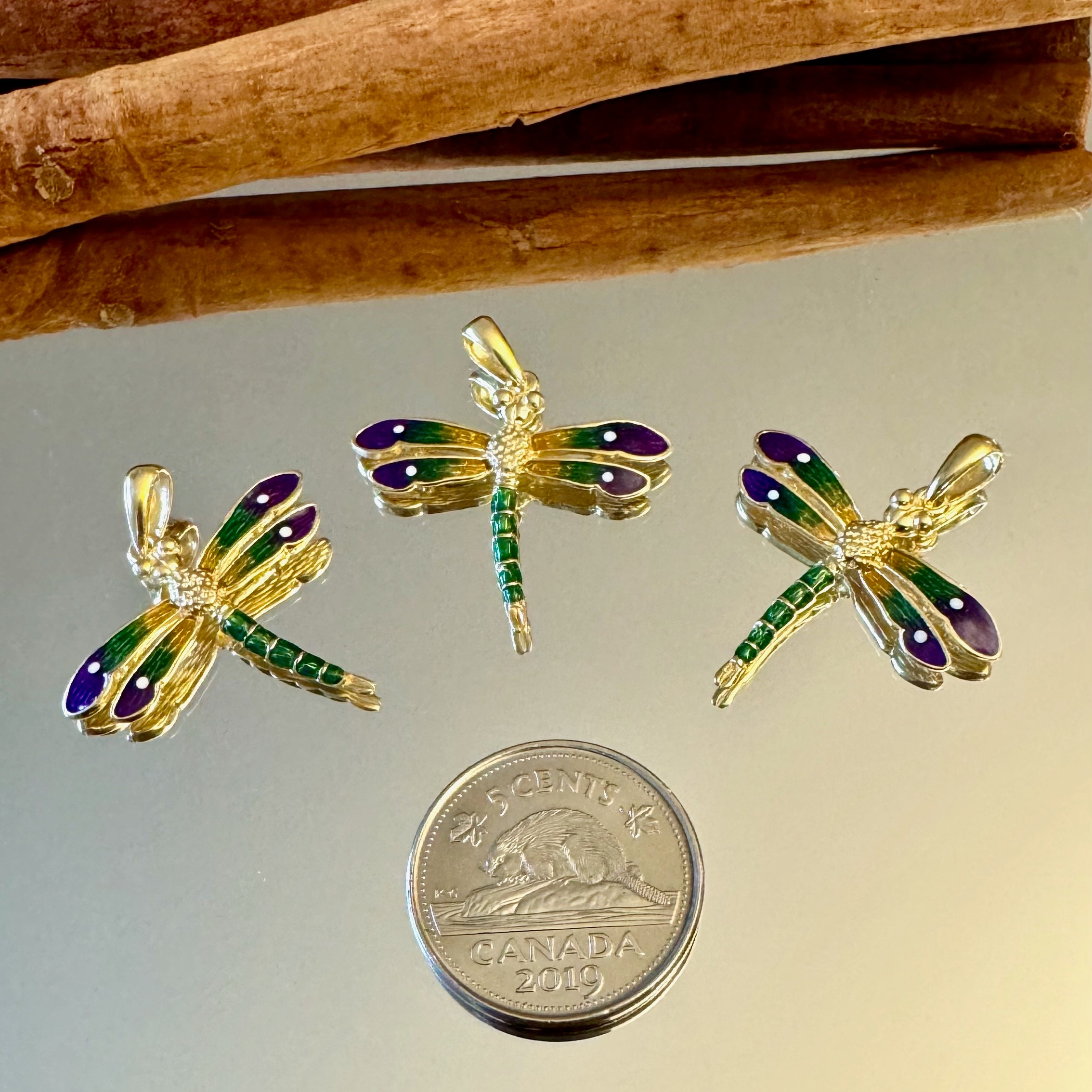 Colorful Dragonfly Necklace, 925 Sterling Silver Pendant, Handmade ...