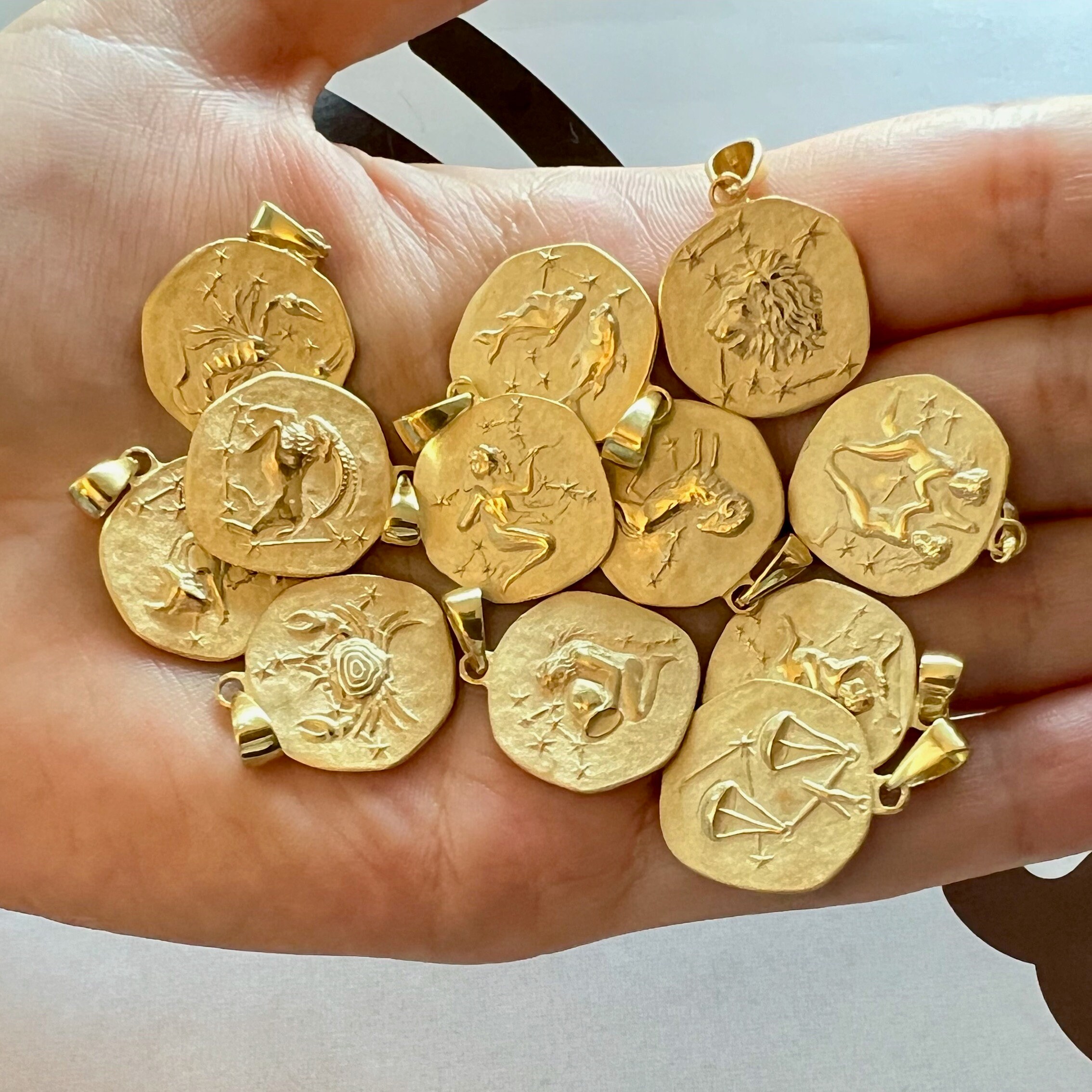 Sterling Silver Leo Necklace, Gold Leo Pendant, Zodiac Sign Charm, Gold ...