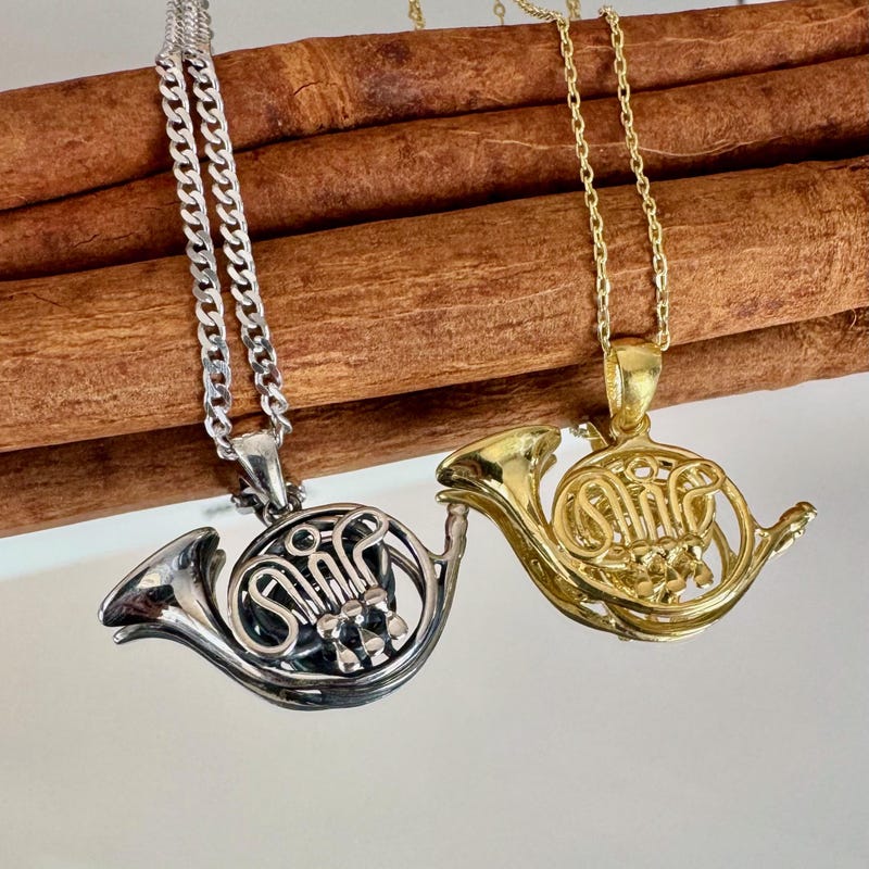 French Horn Pendant Gold - Etsy