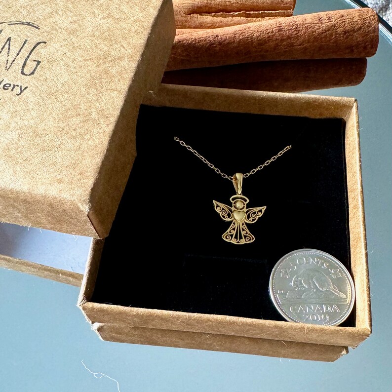 Gold-plated Sterling Silver Filigree Angel Necklace - Etsy