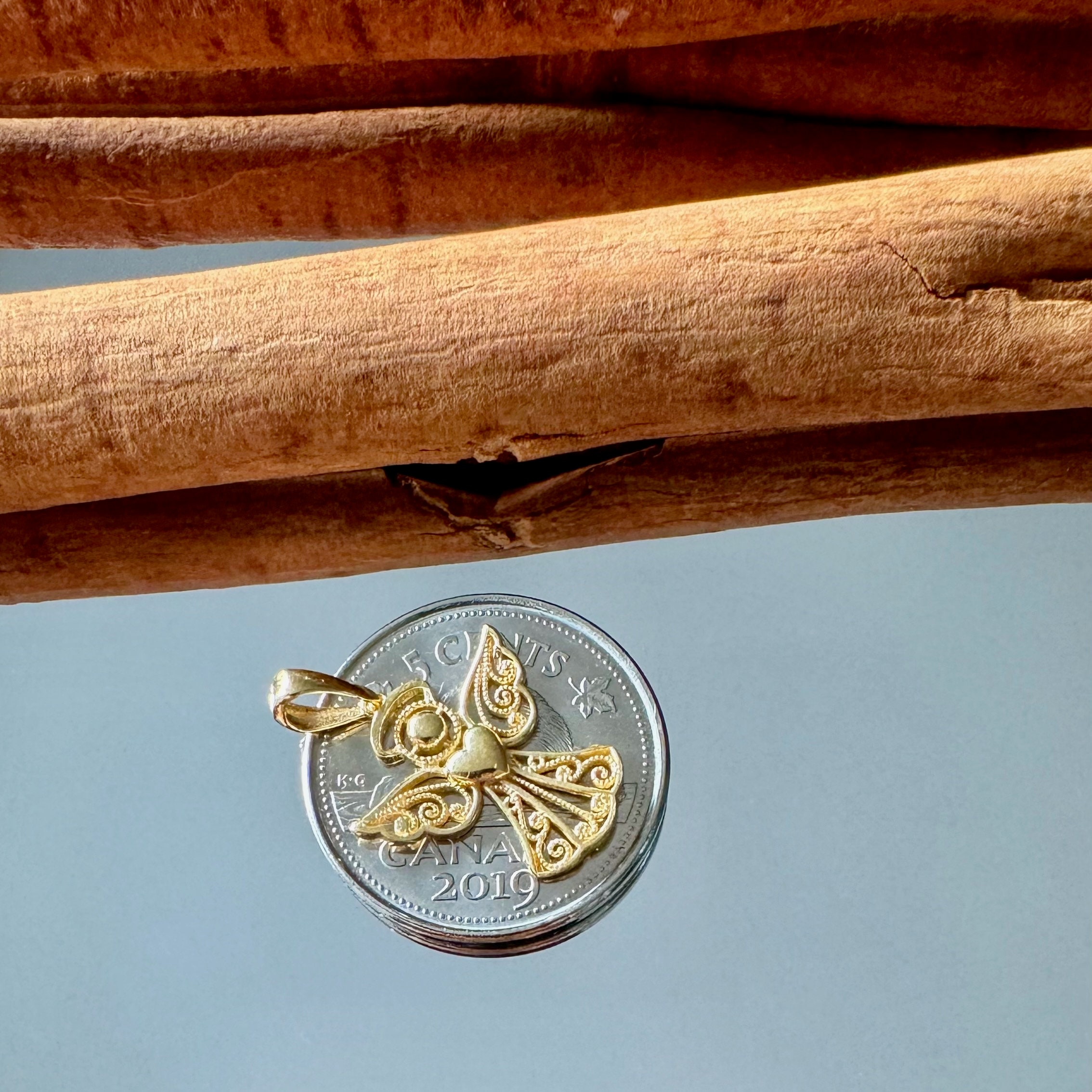 Gold-plated Sterling Silver Filigree Angel Necklace - Etsy