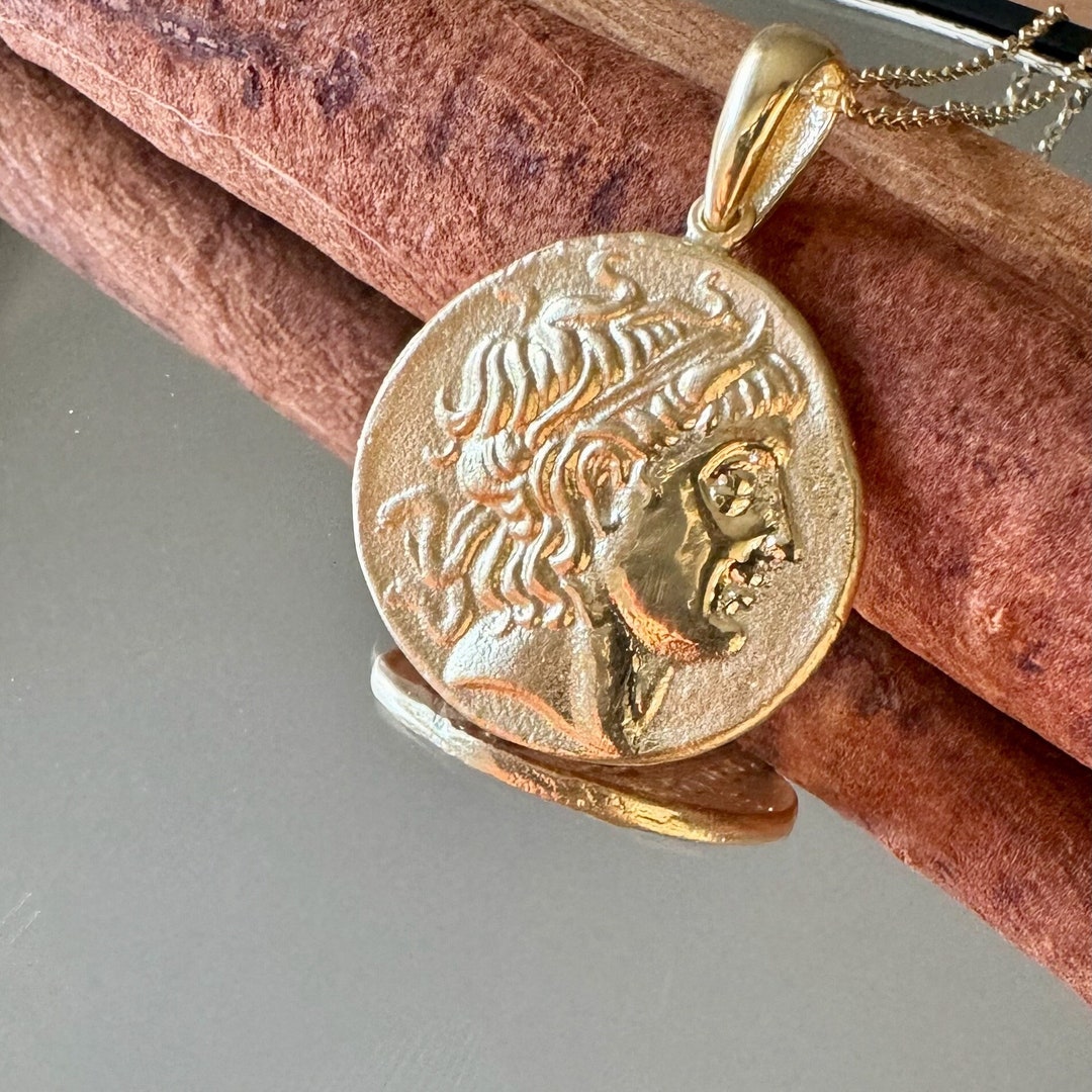 Alexander the Great Necklace, 925 Sterling Silver Coin Necklace ...