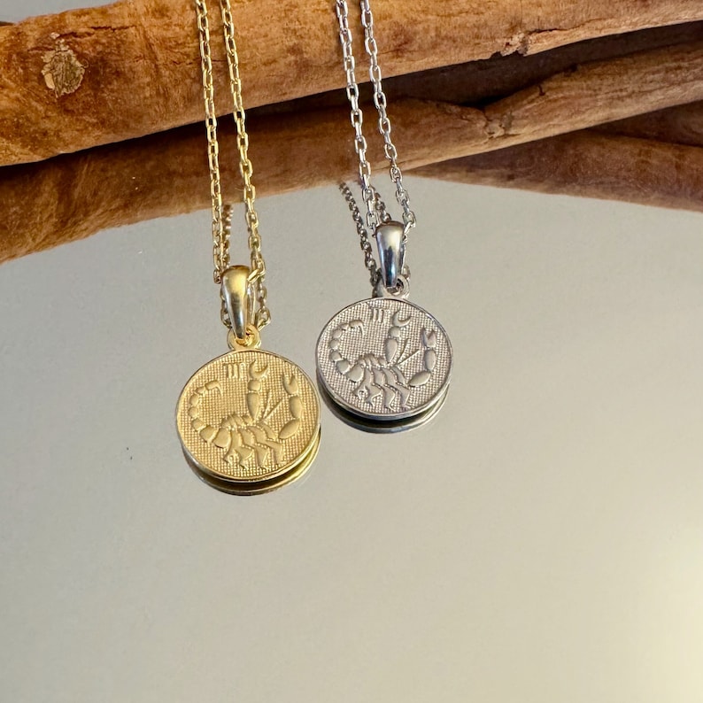 Sterling Silver Scorpio Necklace: Gold-plated Zodiac Charm - Etsy