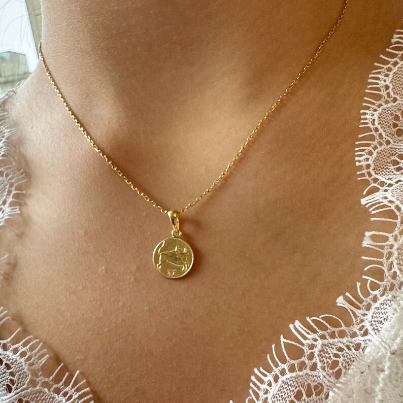 Small Sterling Silver Taurus Necklace, Taurus Pendant, Zodiac Sign ...