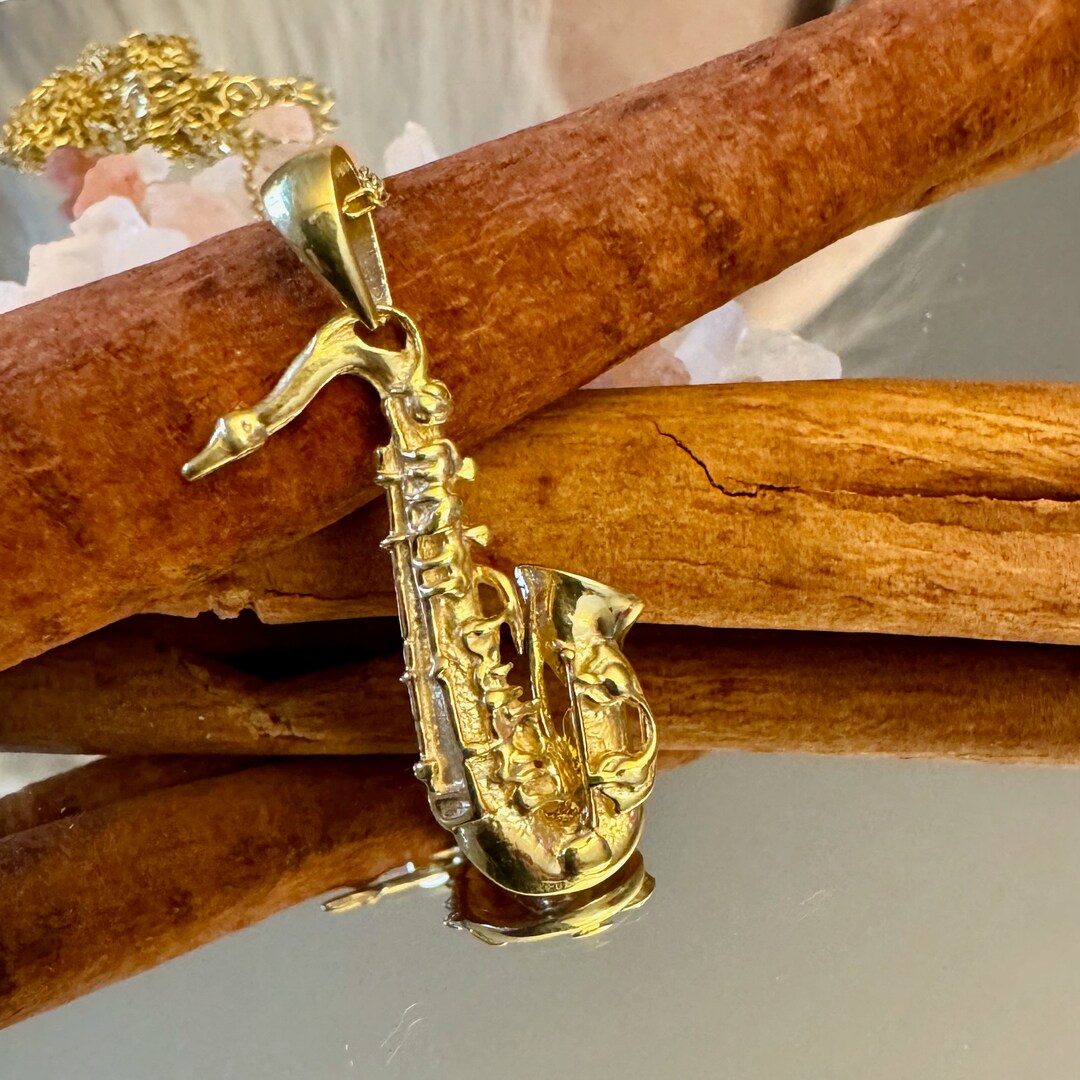 Sterling Silver Tenor Saxophone Necklace: Music Lover Gift - Etsy