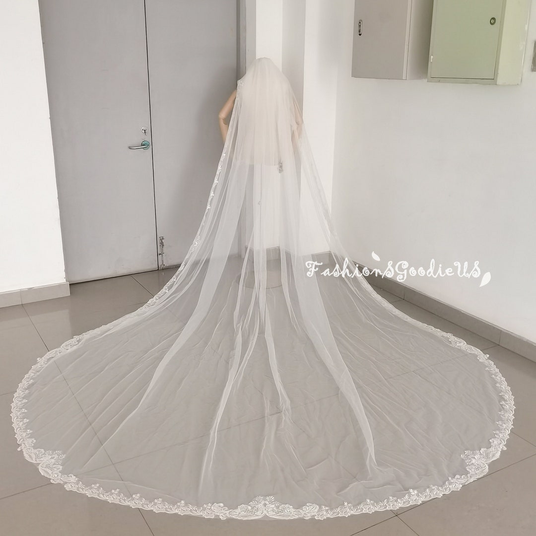 Elegant Wedding Veil, Simple Lace Wedding Veil With Comb, One Layer ...