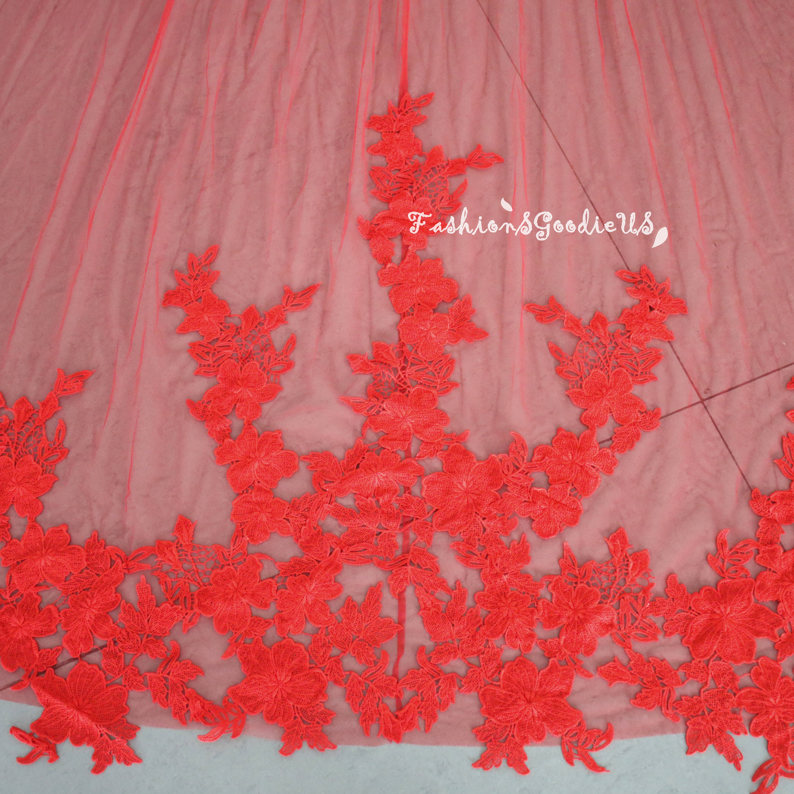 Vintage Red Flower Wedding Veil, Red Bridal Veil, Red Lace Wedding Veil ...