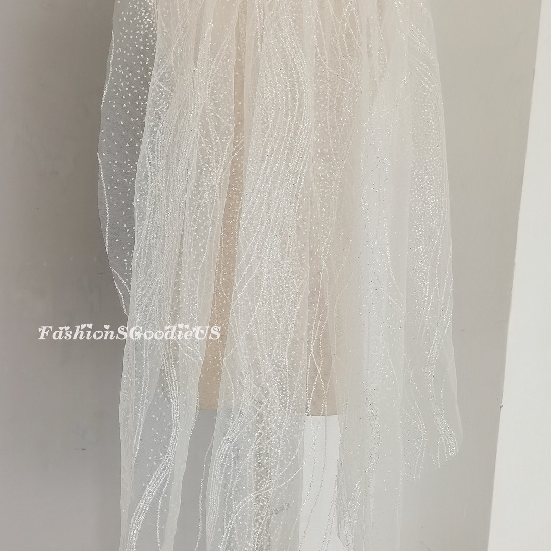Shinny Silver Veil, Sparkling Short Bridal Veil, Silver Ripple Wedding ...