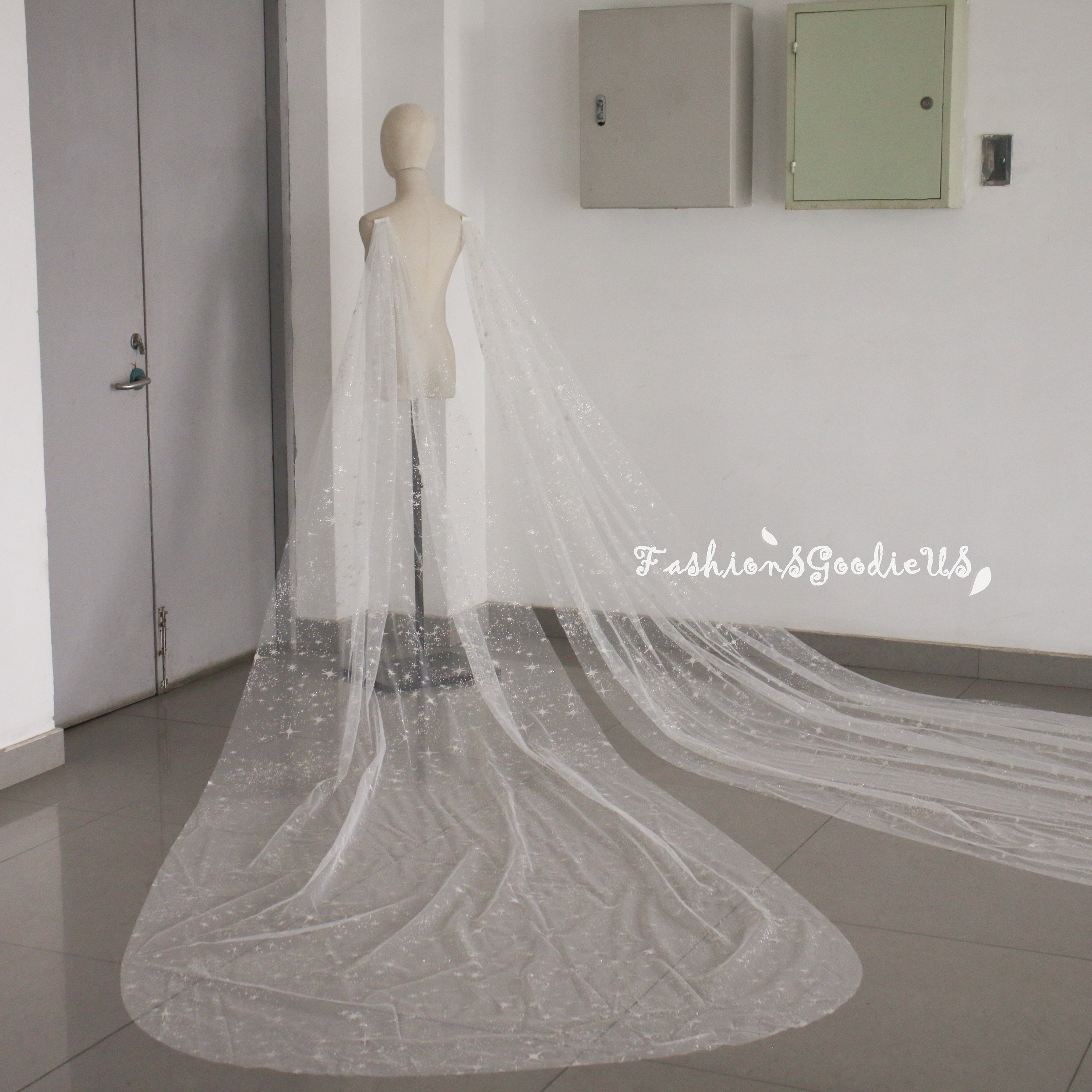 Starry Stars Wedding Wings, Sparkling Tulle Wings, Shoulder Veil ...