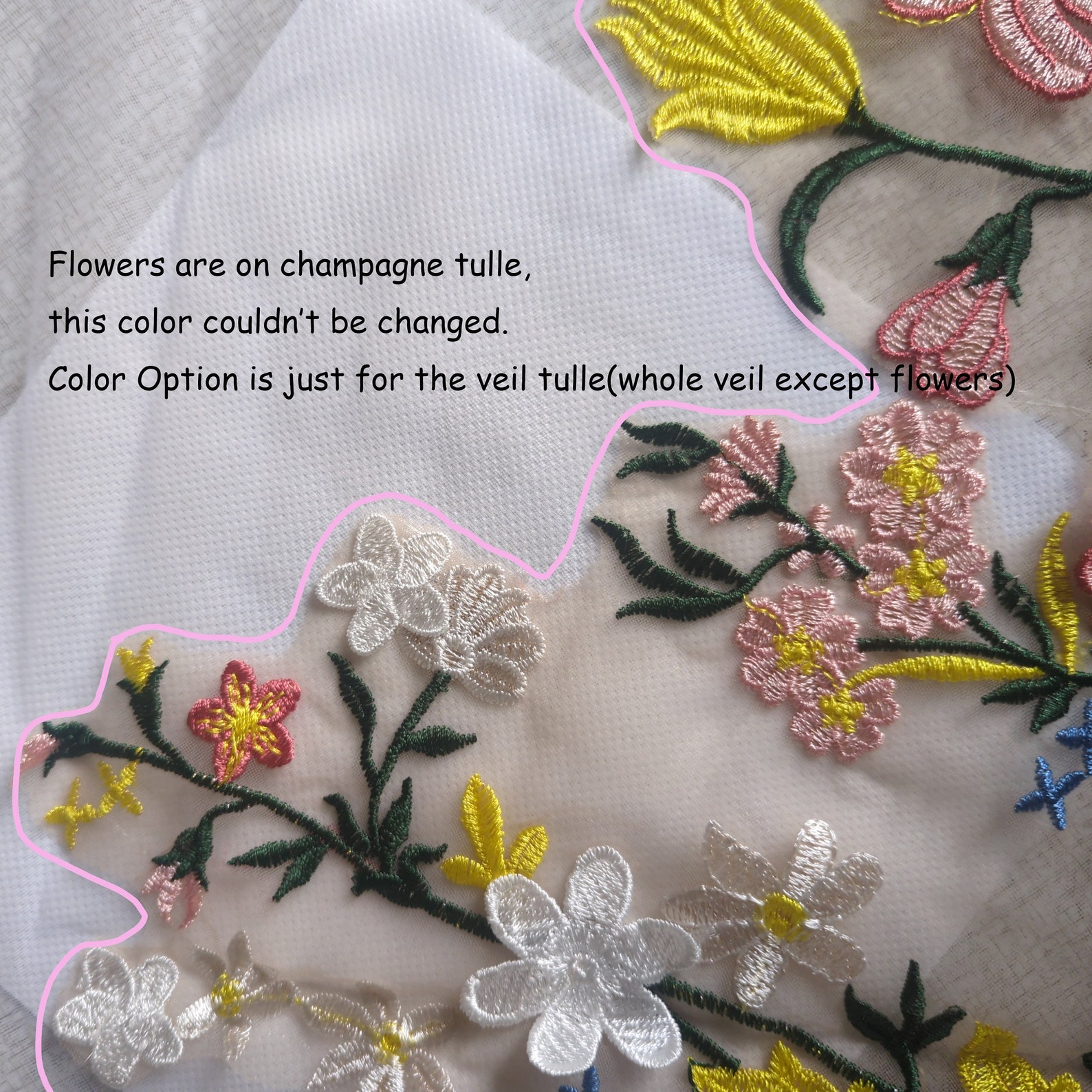 Wildflower Veil for Bride, Secret Garden Wedding Veil, Colorful Floral ...
