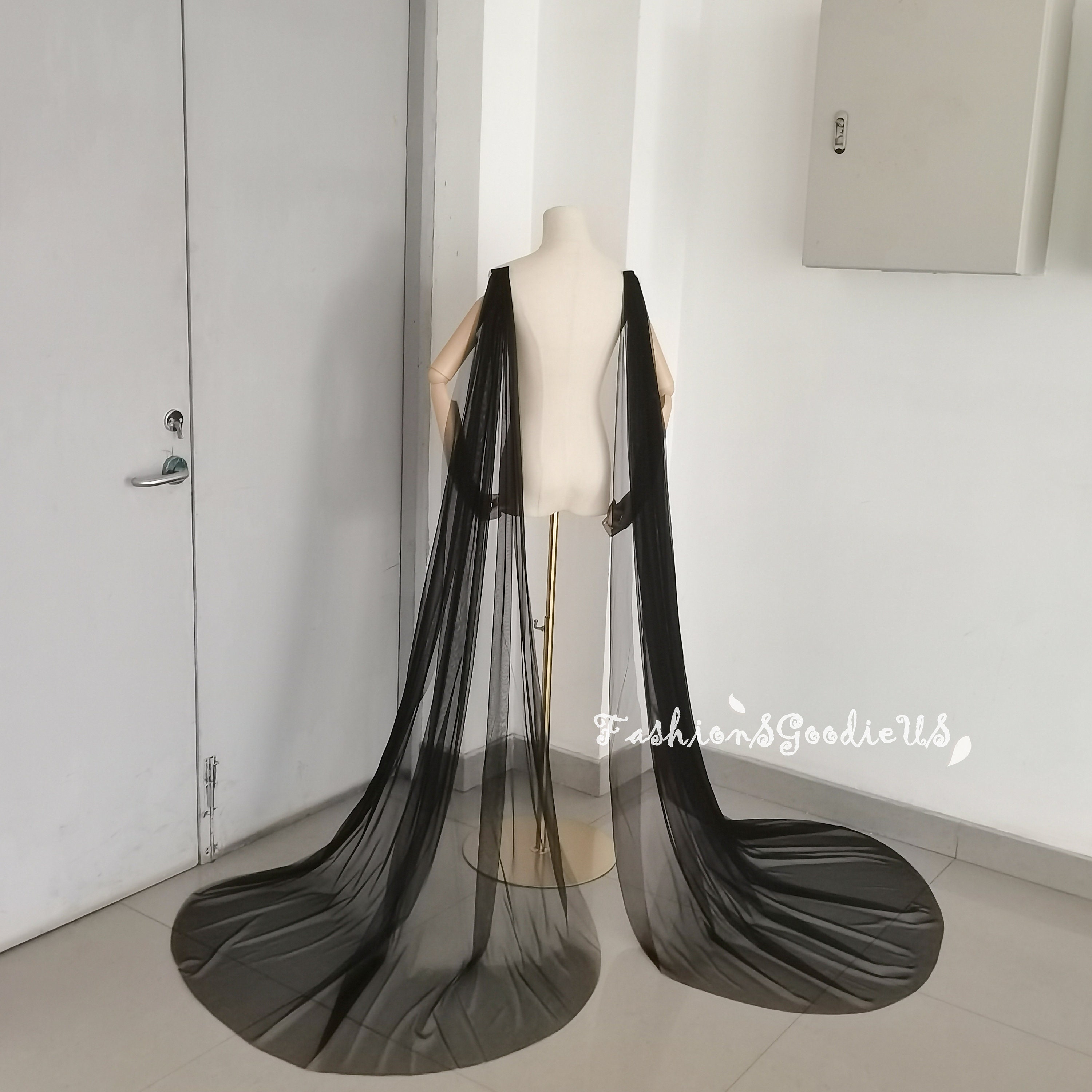 Black Wedding Wings, Custom Color Tulle Wings, Shoulder Veil, Halloween ...