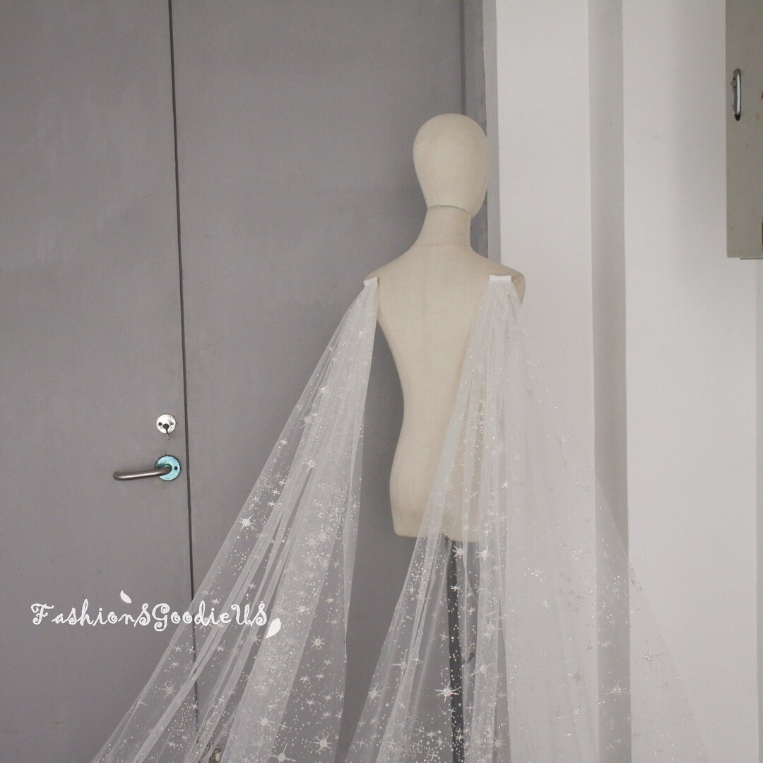 Starry Stars Wedding Wings, Sparkling Tulle Wings, Shoulder Veil ...