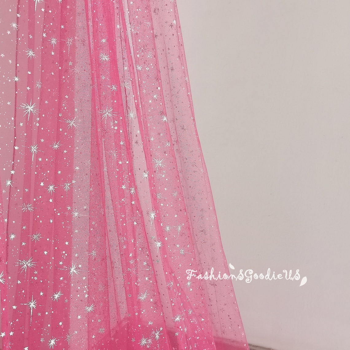 Pink Silver Stars Wedding Cape Veil, Sparkling Stars Cape Veil, Hooded ...