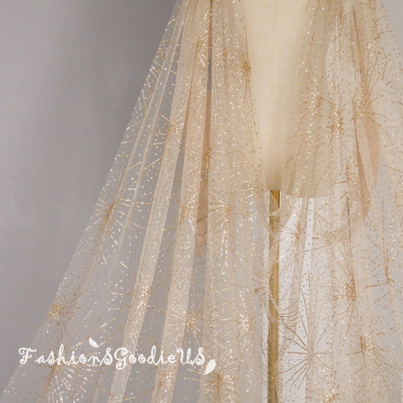 Shinny Gold V-back Cape Veil, Gorgeous Shoulder Veil, Gold Fireworks Wedding Veil, Special ...
