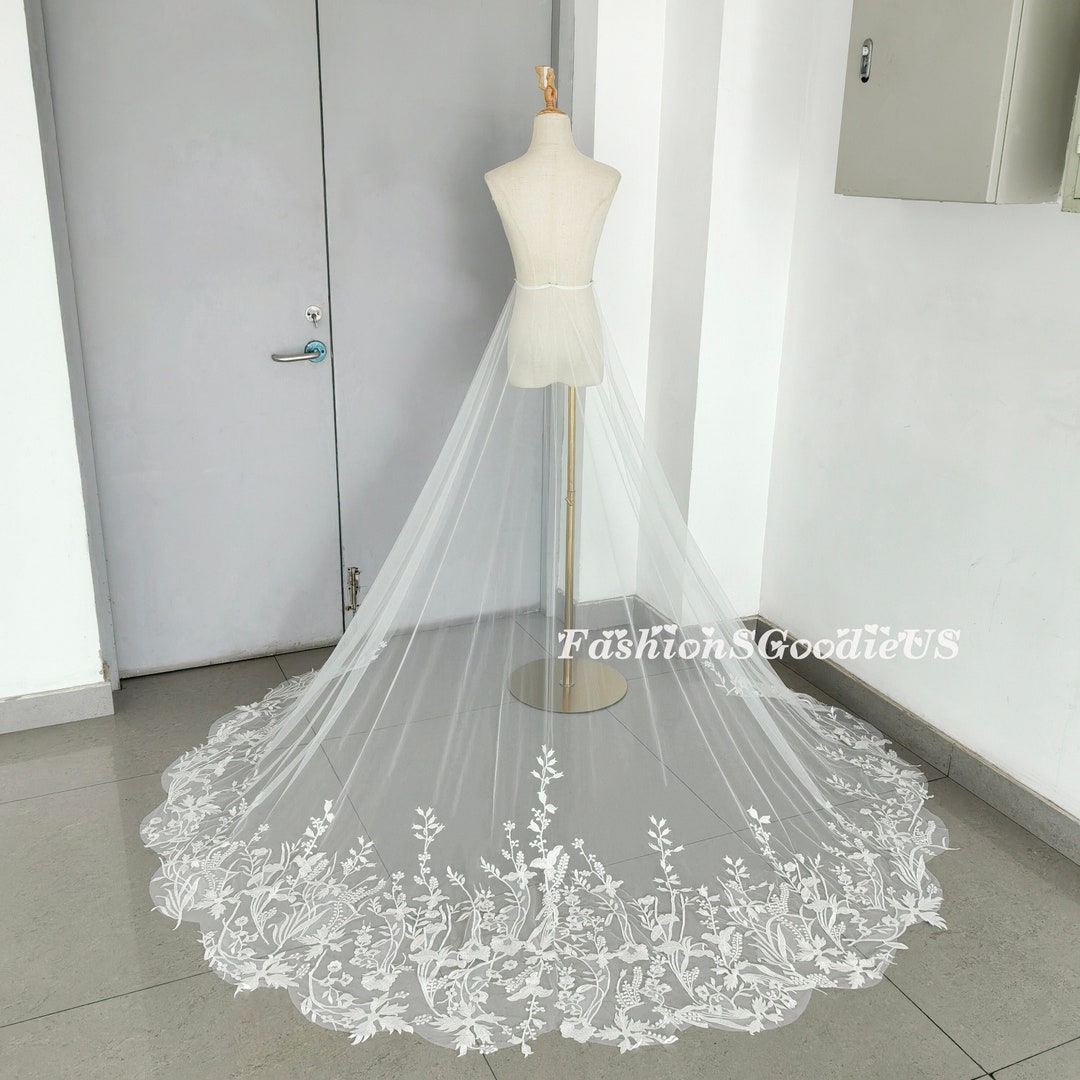 Floral Vine Lace Bridal Train, Detachable Wedding Dress Train ...
