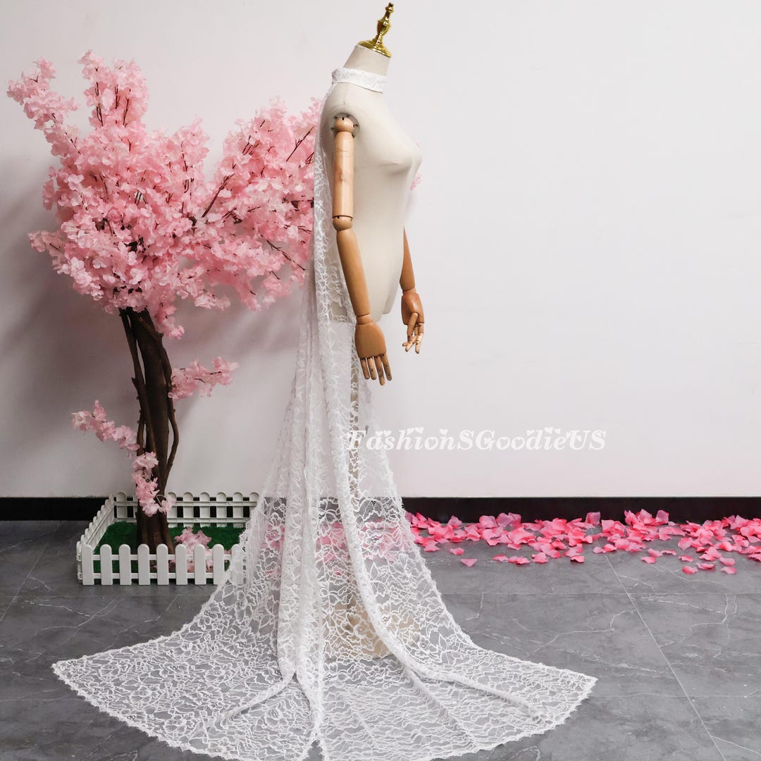 Bridal Neckerchief, Lace Bridal Neck Scarf, Chantilly Floral Lace ...